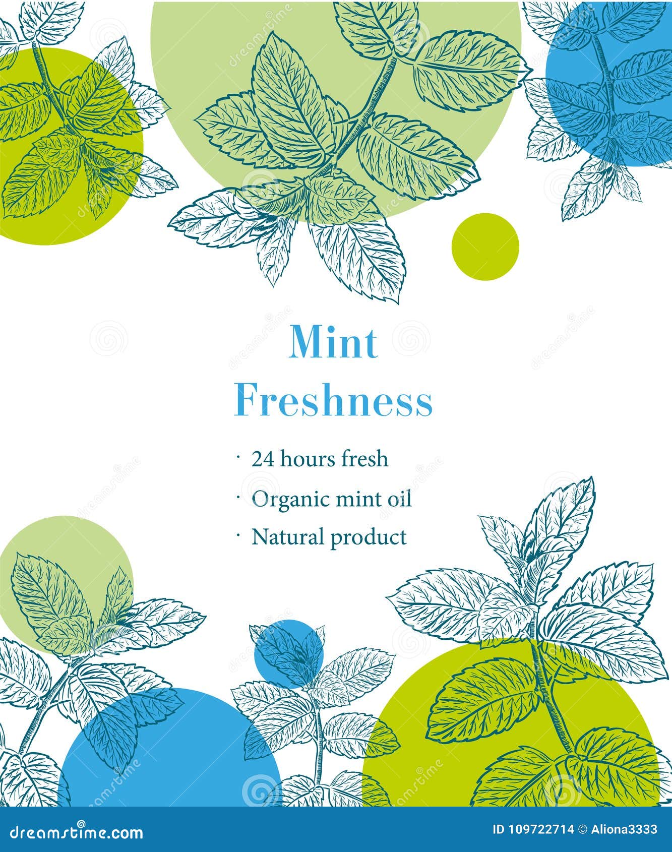 Mint Freshness Sketch Template Stock Vector - Illustration of hand ...