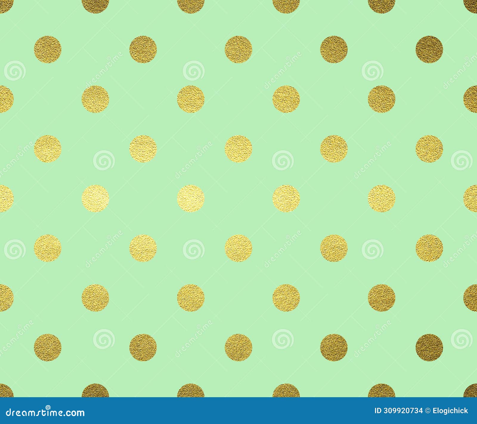 Gold Polka Dots Pattern on Mint Green Background Stock Illustration ...