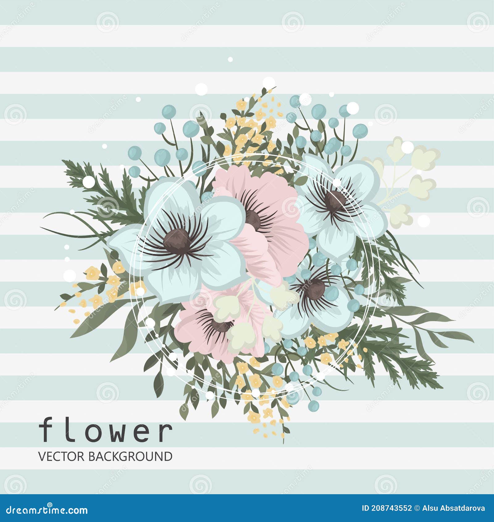 Mint green clipart flowers stock vector. Illustration of vector - 208743552