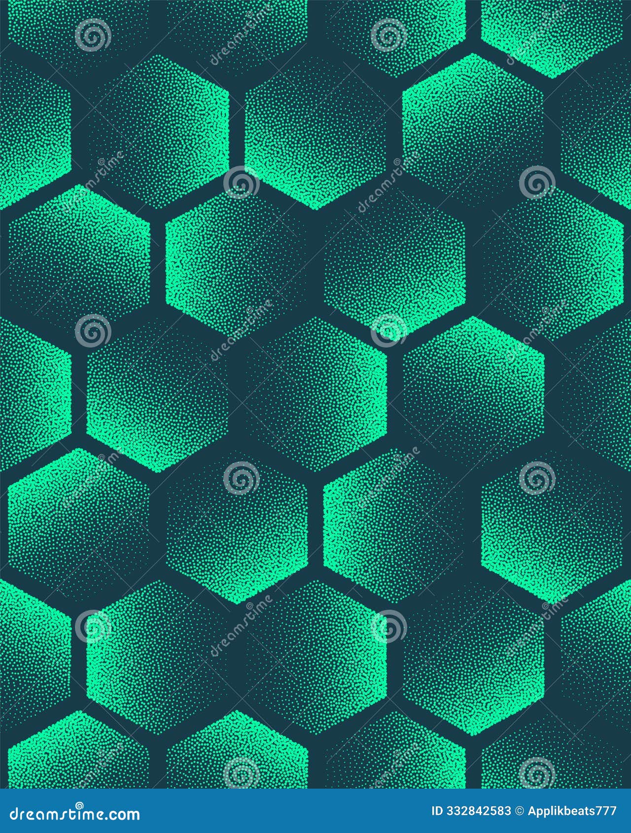 Mint Green Hexagonal Grid Seamless Pattern Trend Vector Abstract ...