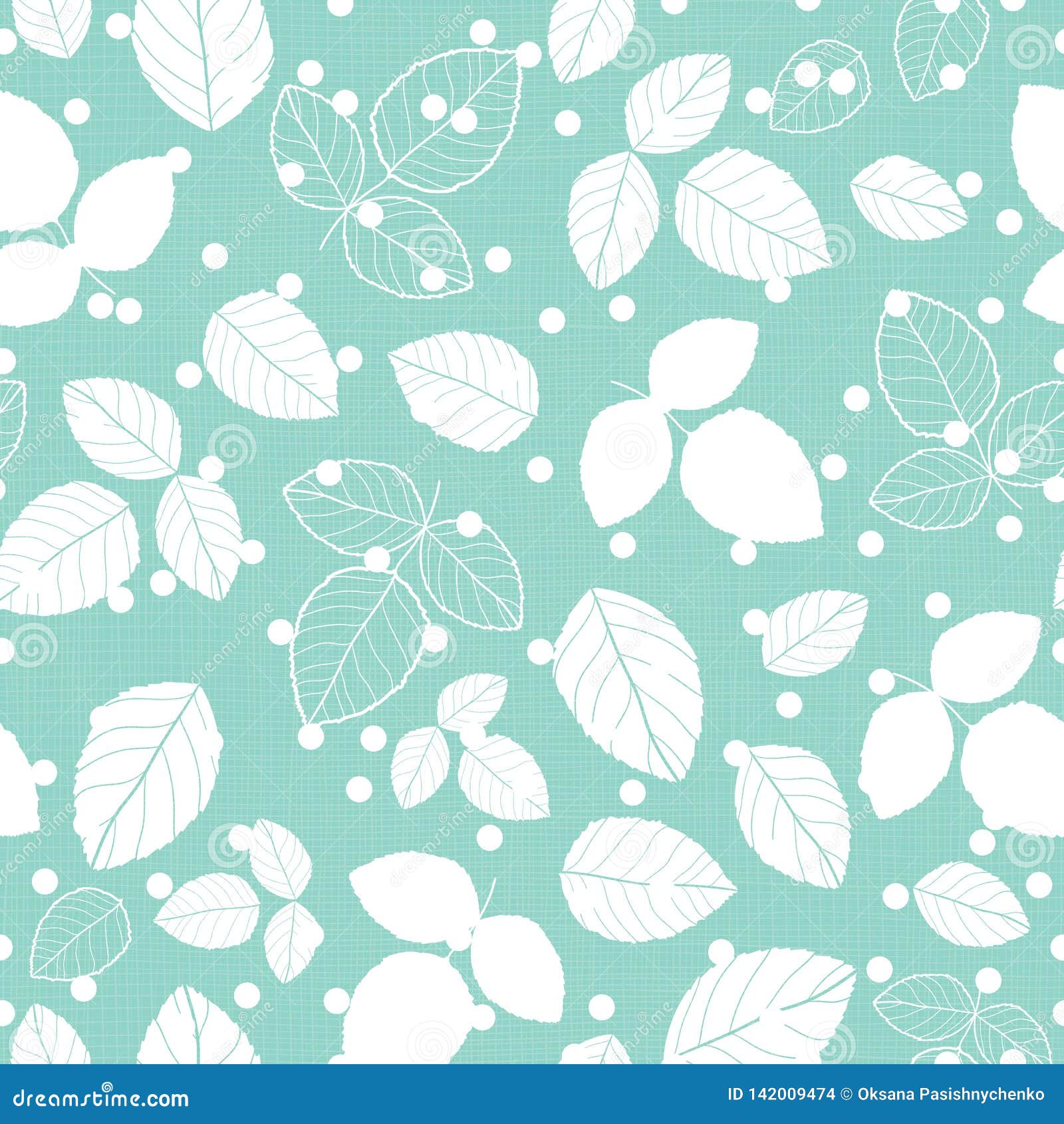 Mint Green Leaves Textile Textured Repeat Pattern Stock Vector ...