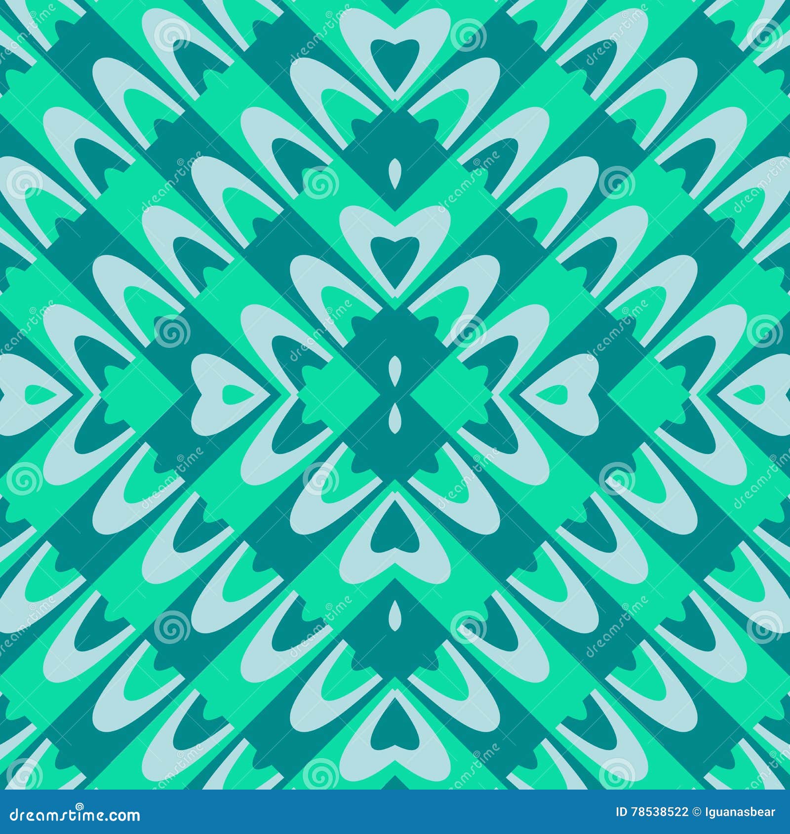 Mint Green Ornamentation on Square Tile Stock Illustration ...