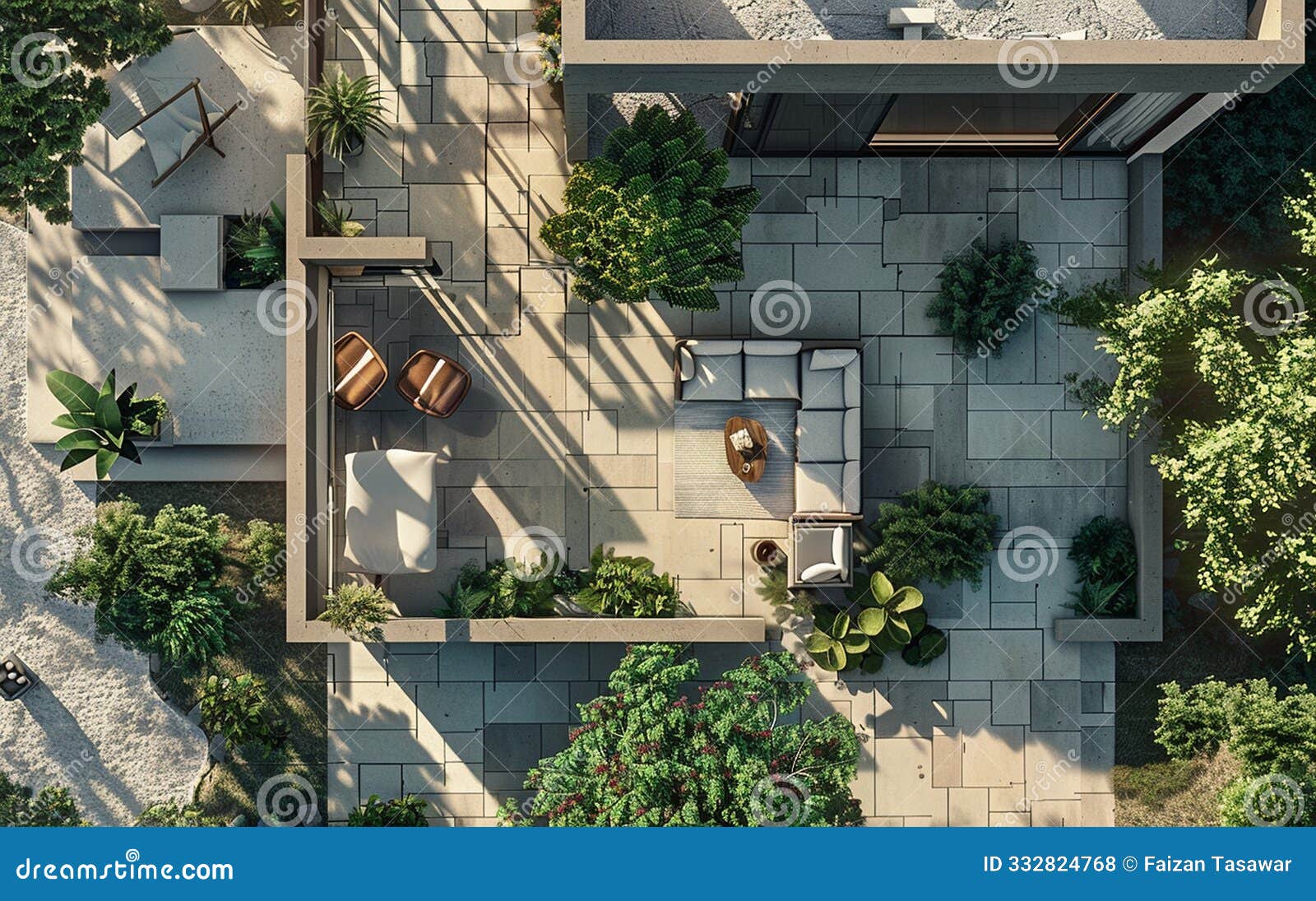 Mint Green Two-Story House from Above -Generative Ai Stock Photo ...
