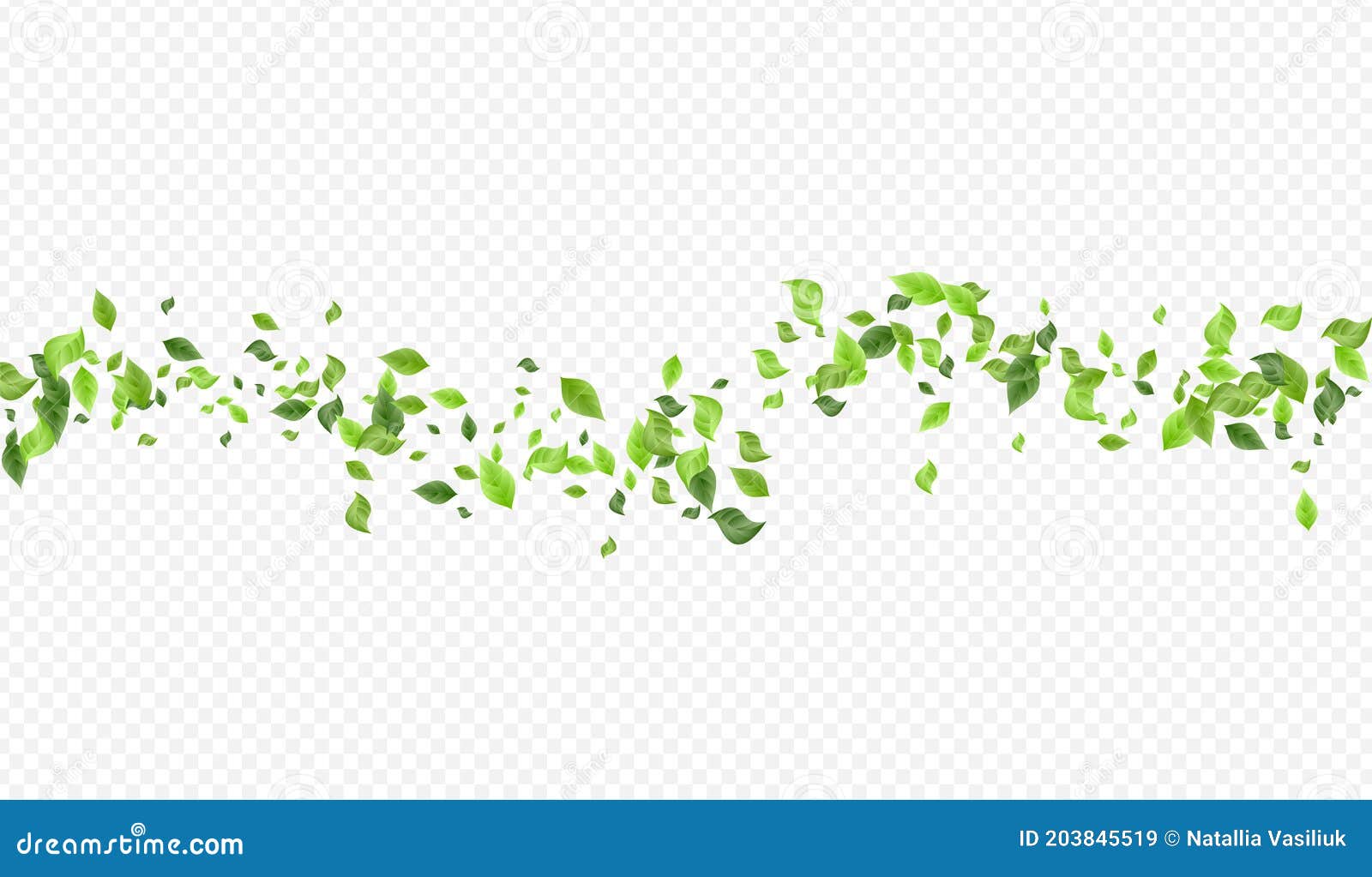 Mint Greenery Falling Vector Transparent Stock Vector - Illustration of ...