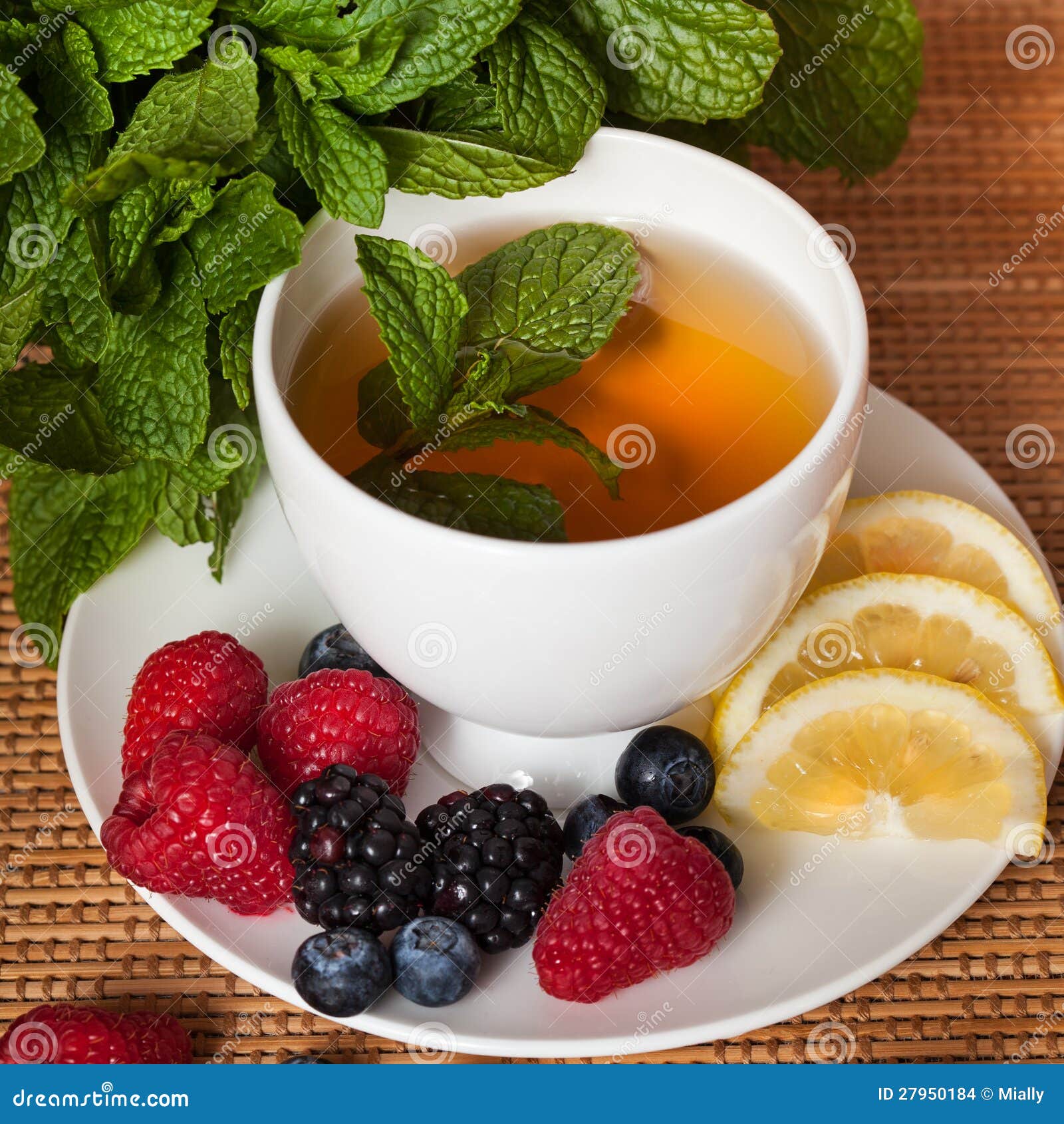 Mint herbal tea stock photo. Image of breakfast, saucer - 27950184