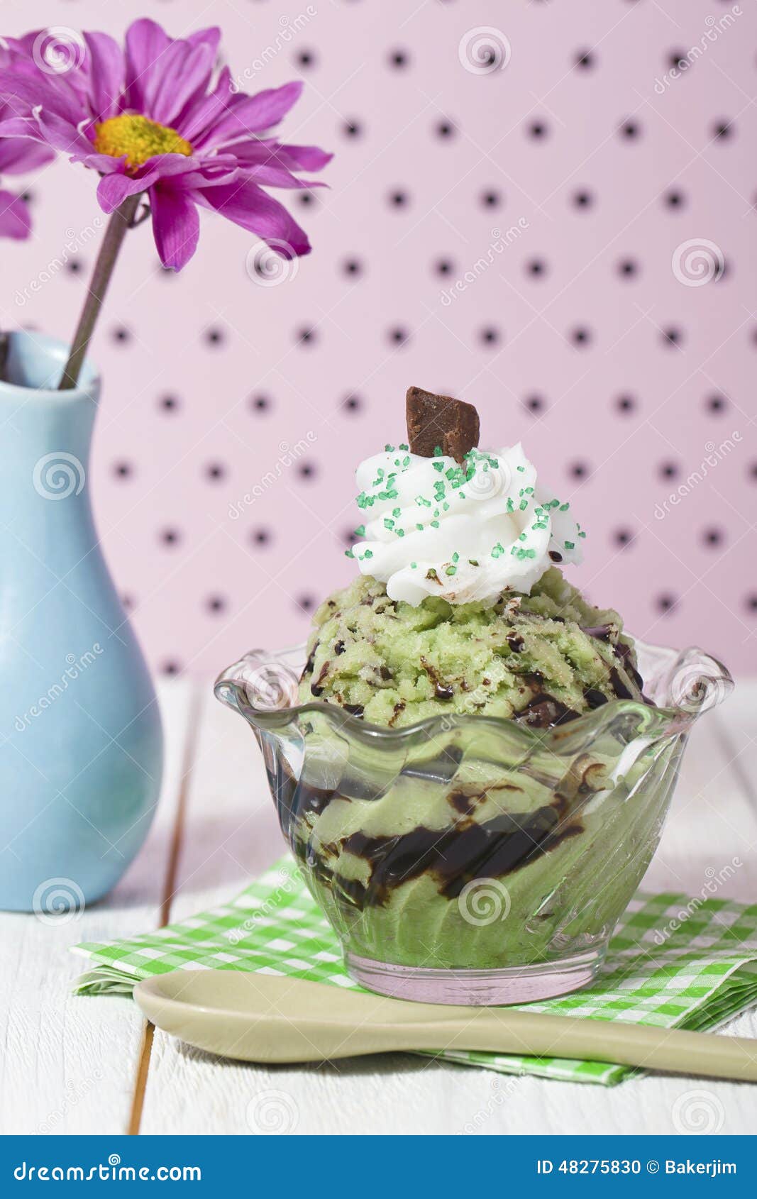 Mint ice cream stock photo. Image of decoration, food - 48275830