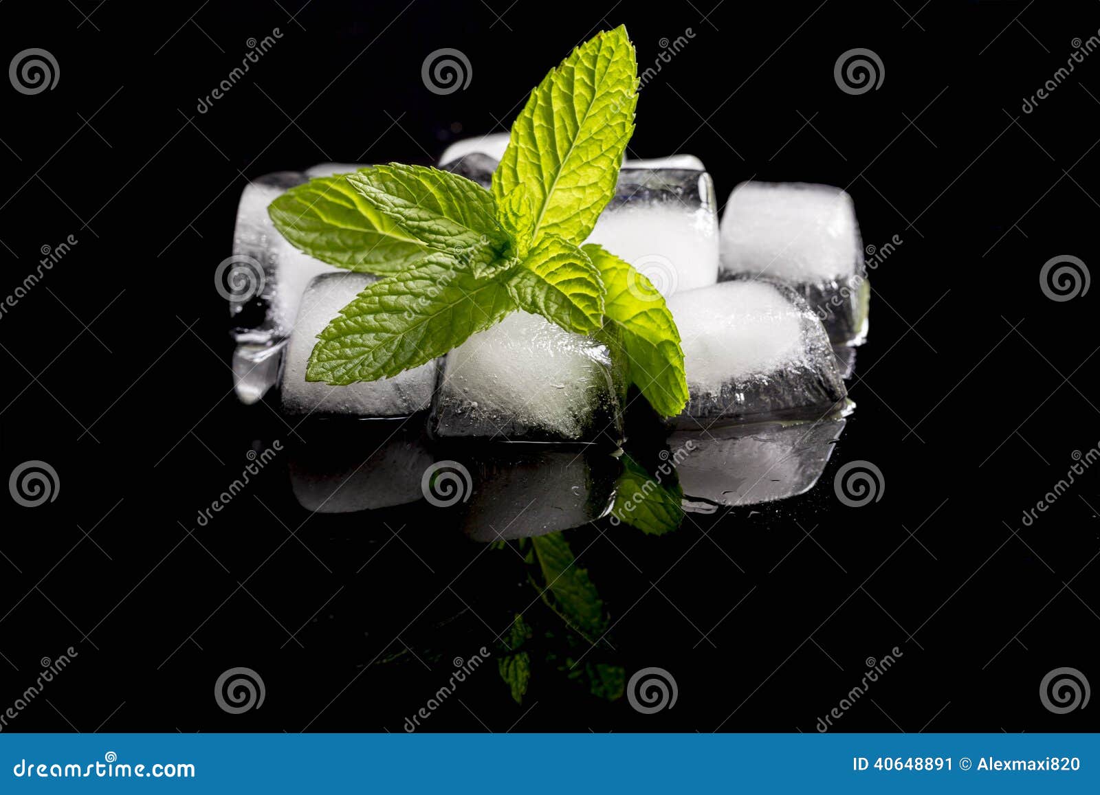 Mint and ice cubes stock image. Image of menta, drink - 40648891