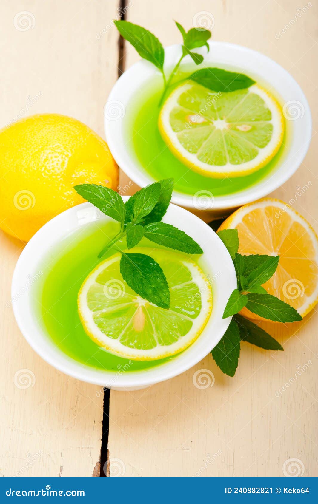Mint Infusion Tea Tisane with Lemon Stock Image - Image of liquid ...