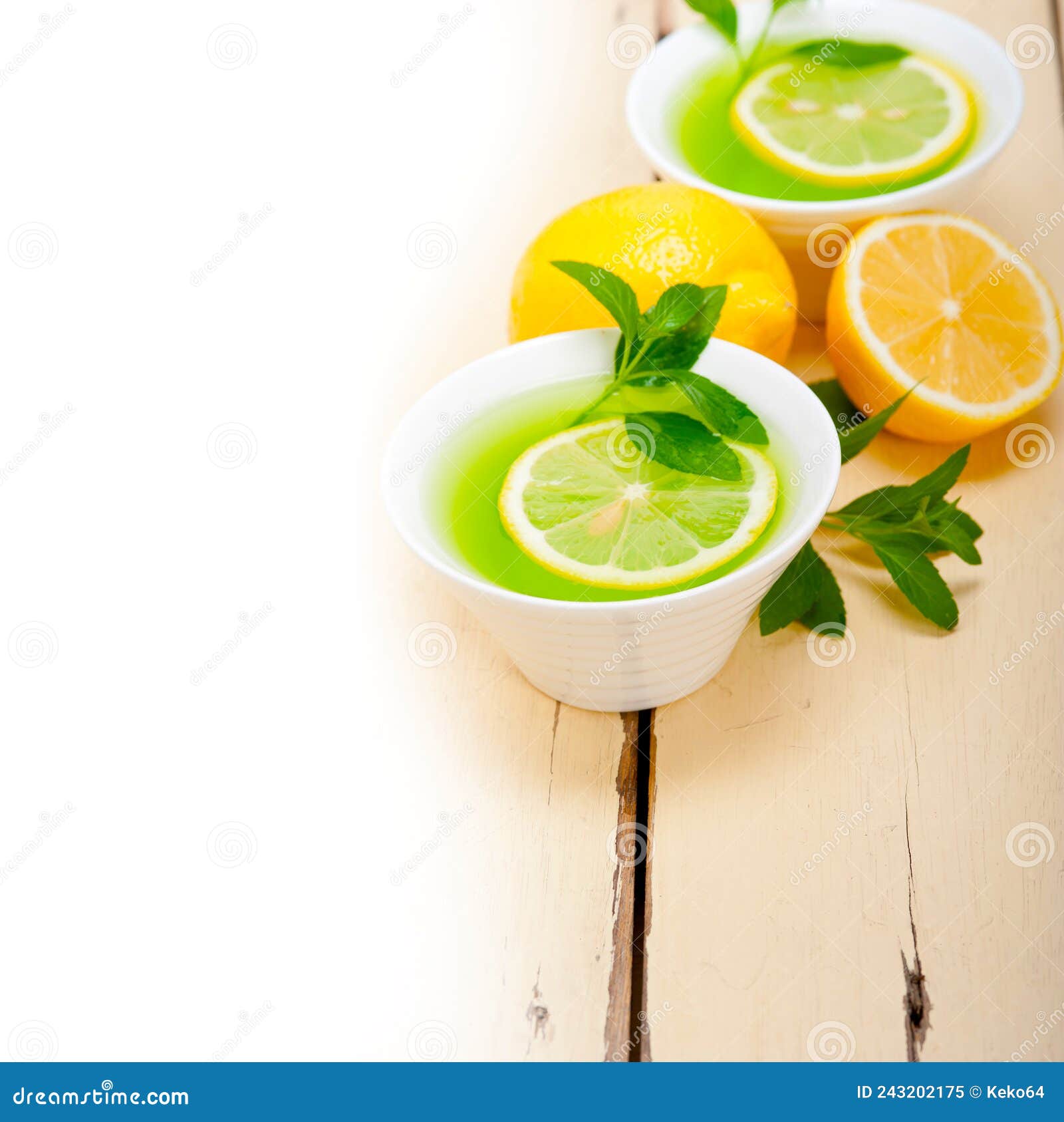 Mint Infusion Tea Tisane with Lemon Stock Image - Image of liquid ...