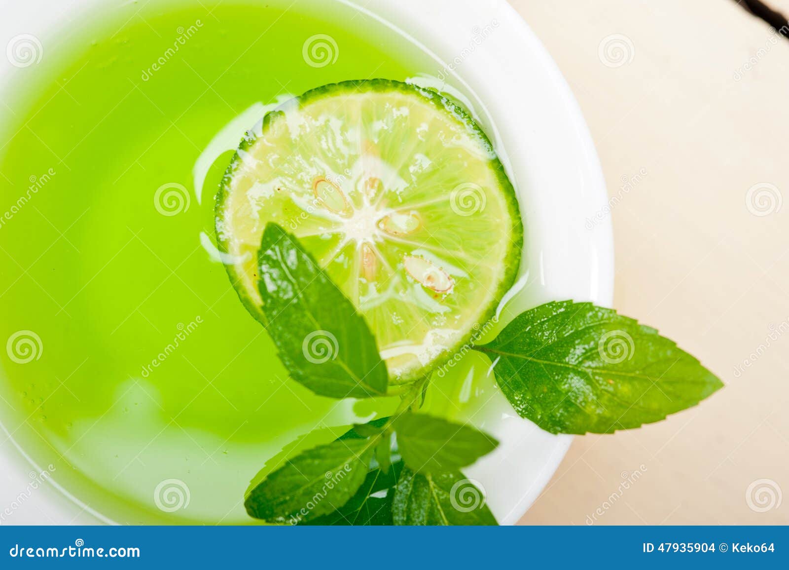 Mint Infusion Tea Tisane with Lime Stock Photo - Image of citrus ...