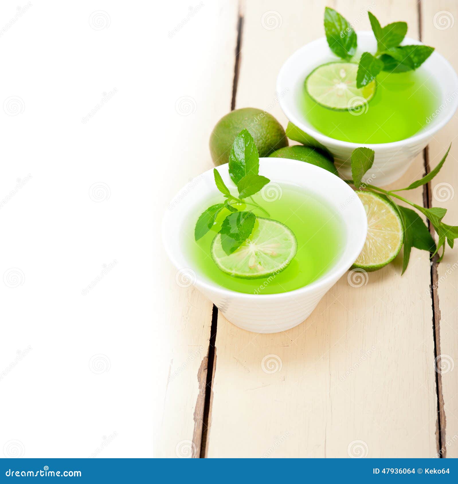 Mint Infusion Tea Tisane with Lime Stock Photo - Image of lime, green ...