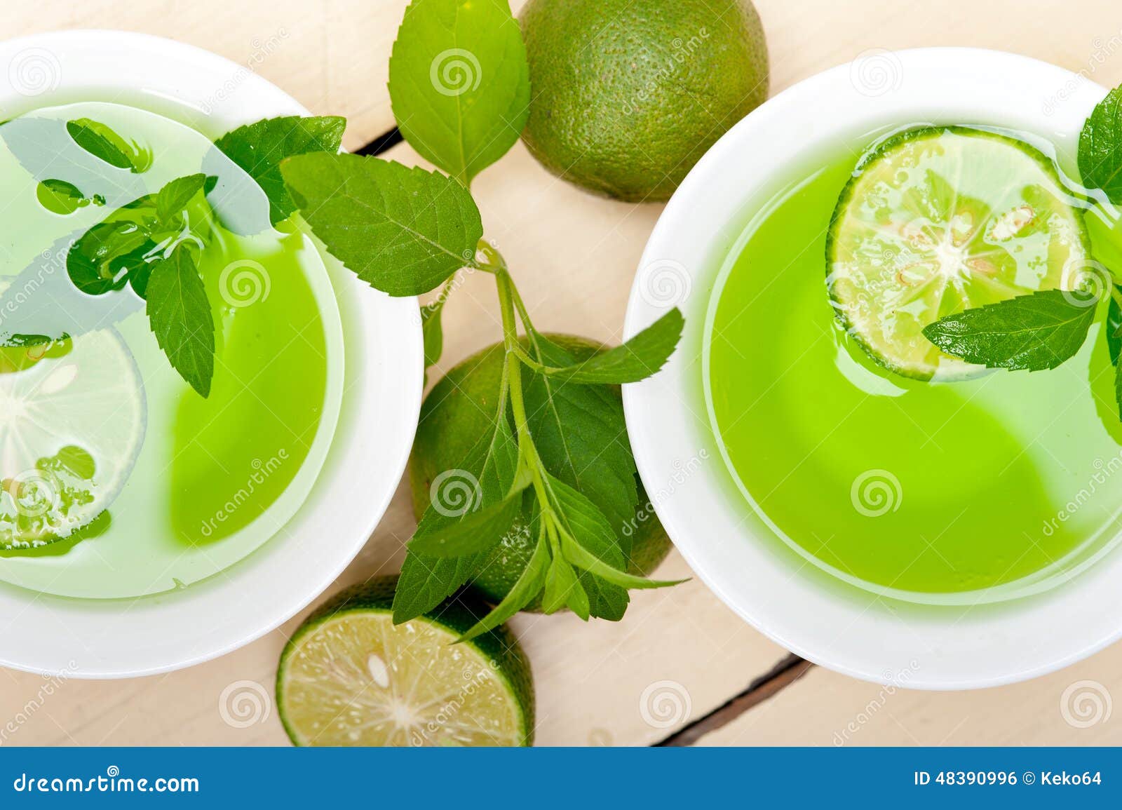 Mint Infusion Tea Tisane with Lime Stock Photo - Image of drink, liquid ...