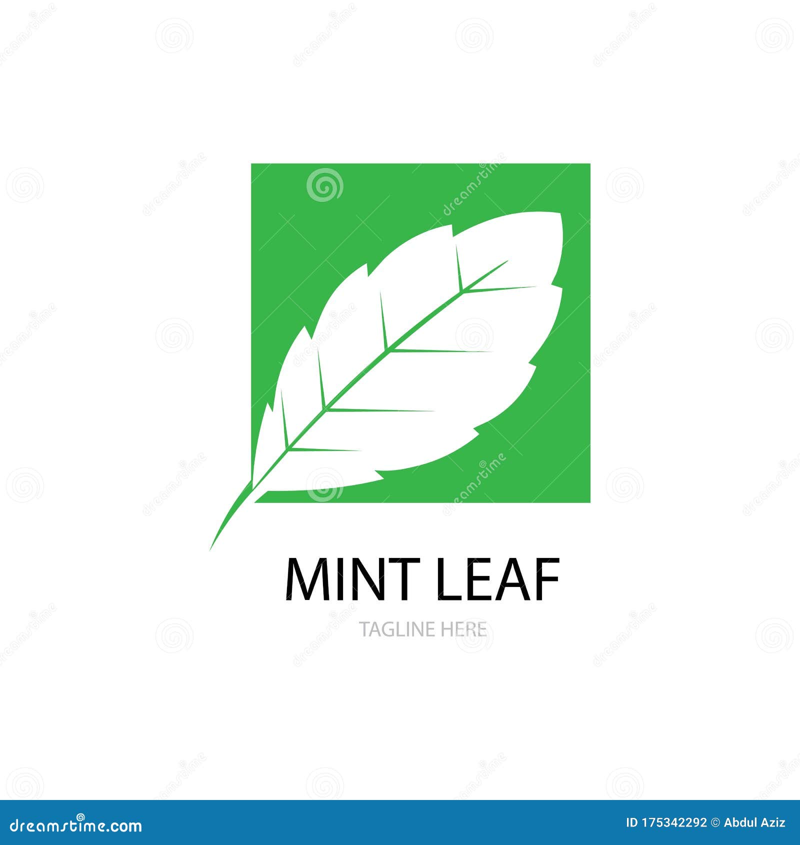 Mint Leaf Logo Vector Design Stock Vector - Illustration of silhouette ...