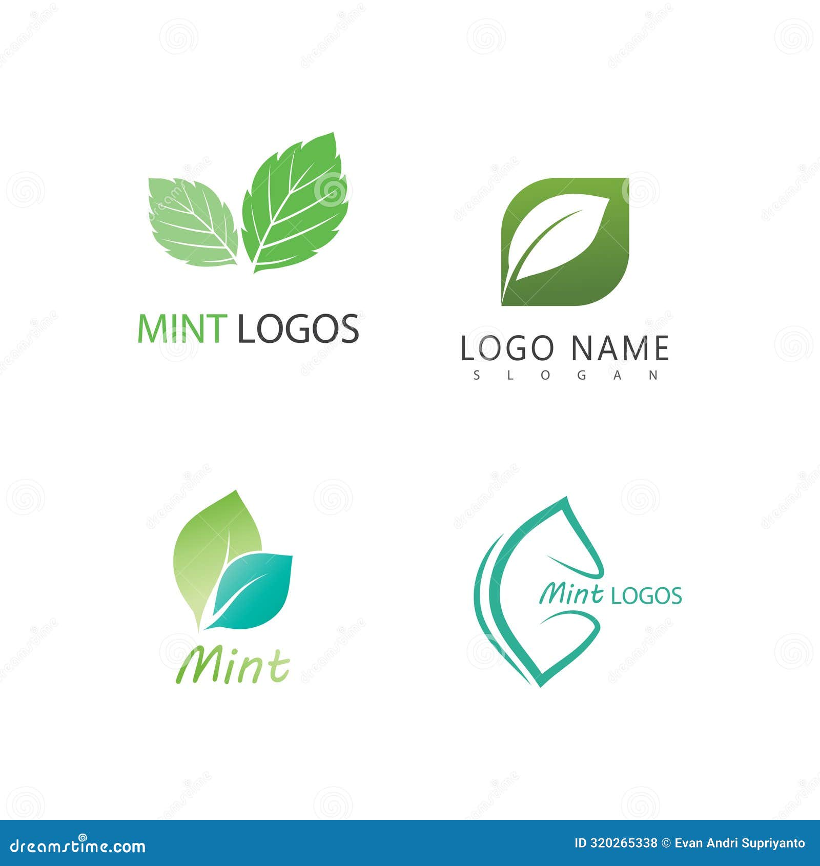 Mint Leaf Logo Vector Element Template and Symbol Stock Vector ...