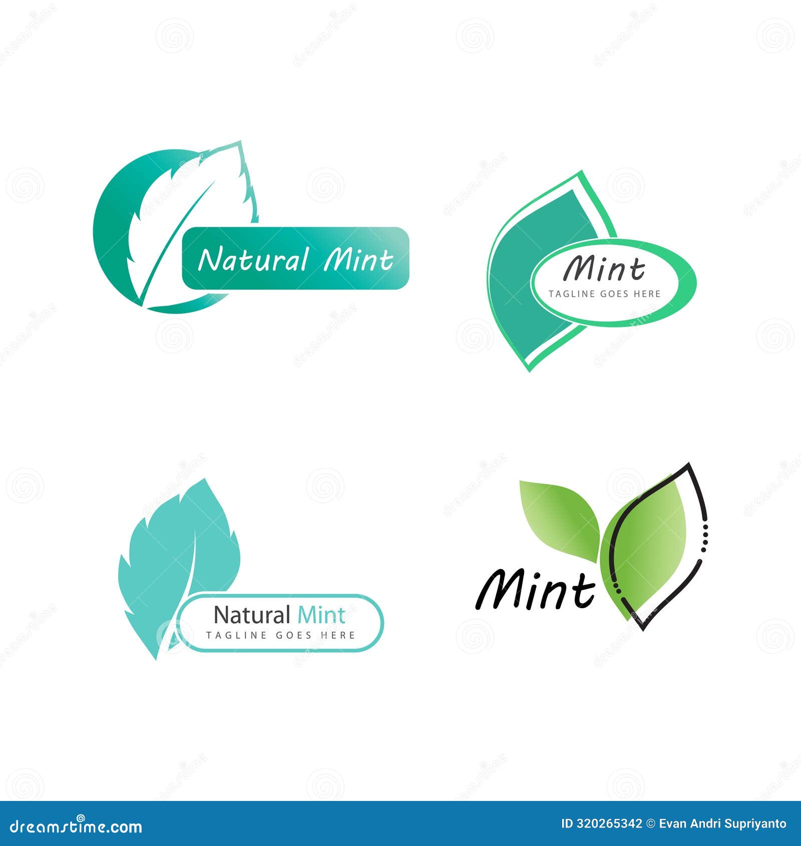 Mint Leaf Logo Vector Element Template and Symbol Stock Vector ...