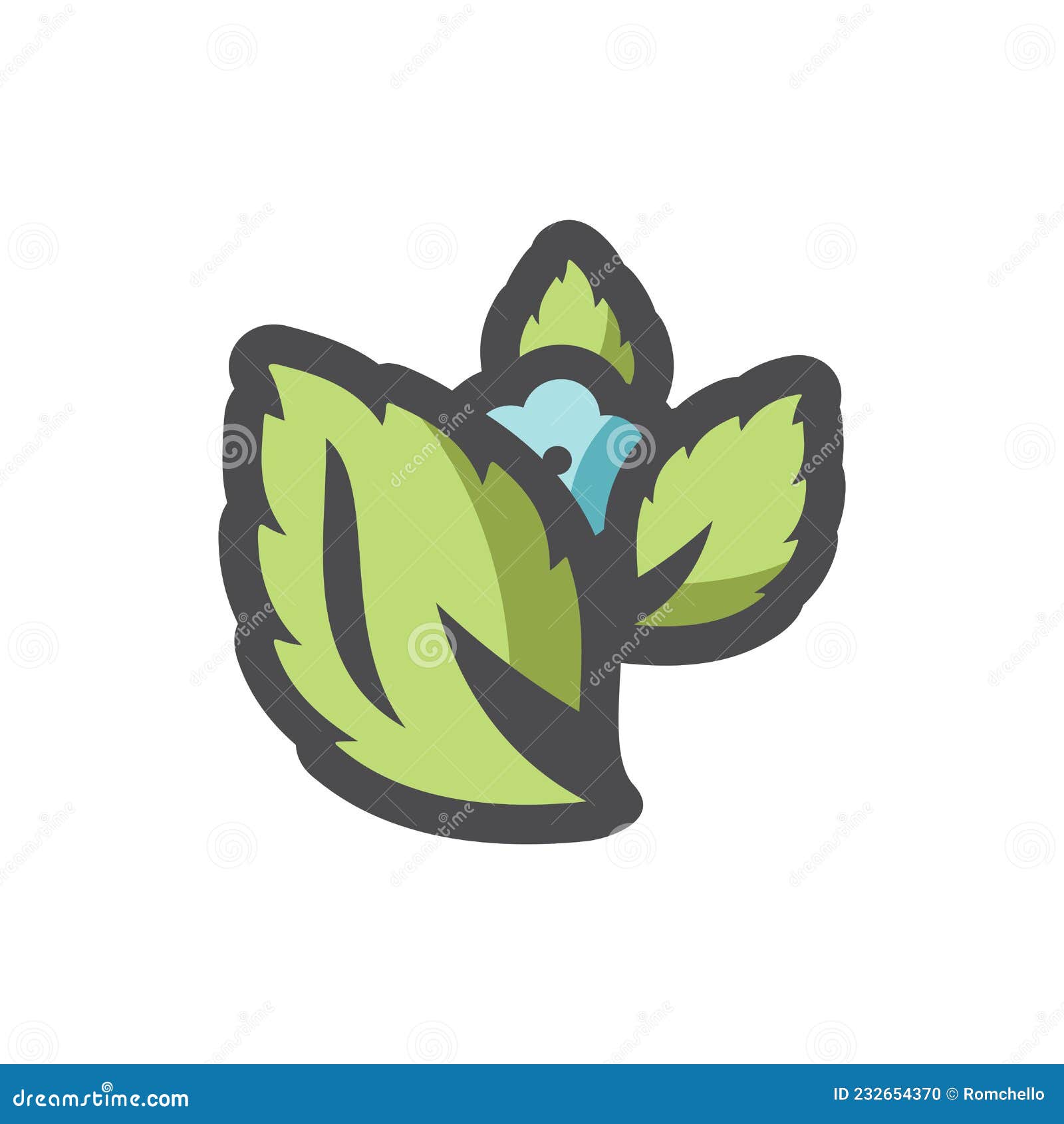 Mint Leaf Set Vector Icon Cartoon Illustration Stock Vector ...
