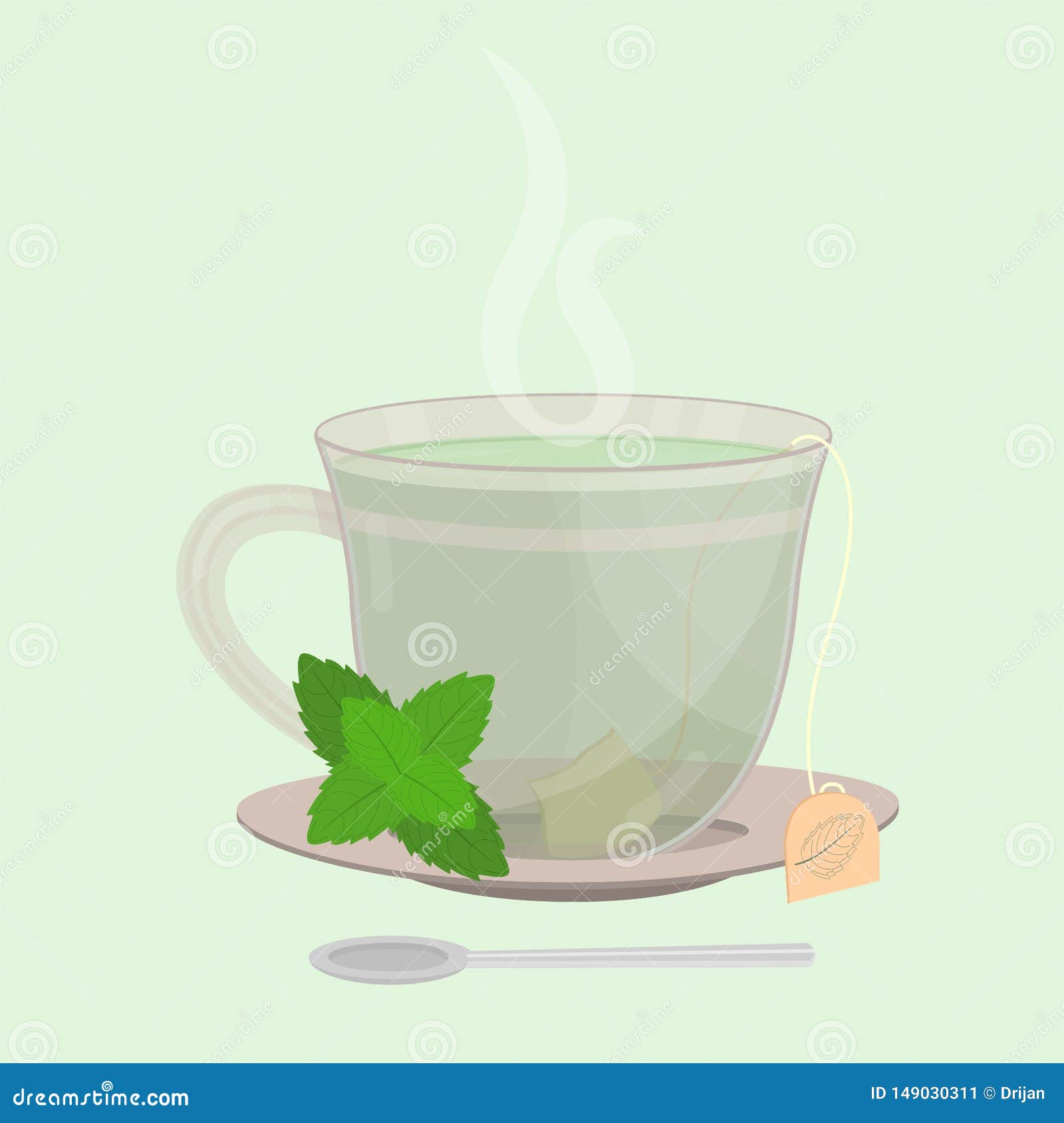 Mint leaf tea stock vector. Illustration of comfort - 149030311