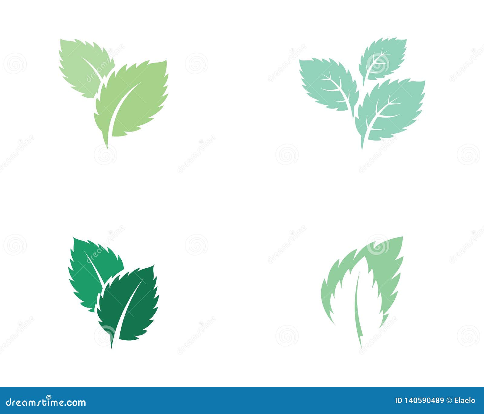 Mint Leaves Flat Vector Icon Stock Vector - Illustration of green, sign ...