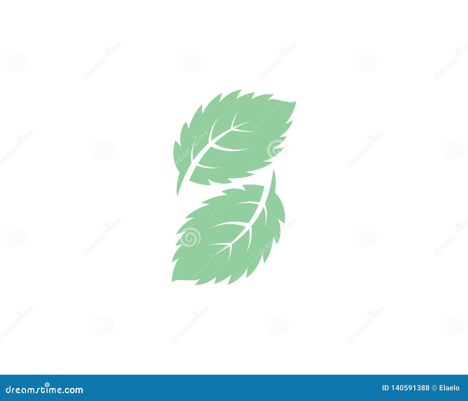 Mint Leaves Flat Vector Icon Stock Vector - Illustration of nature ...