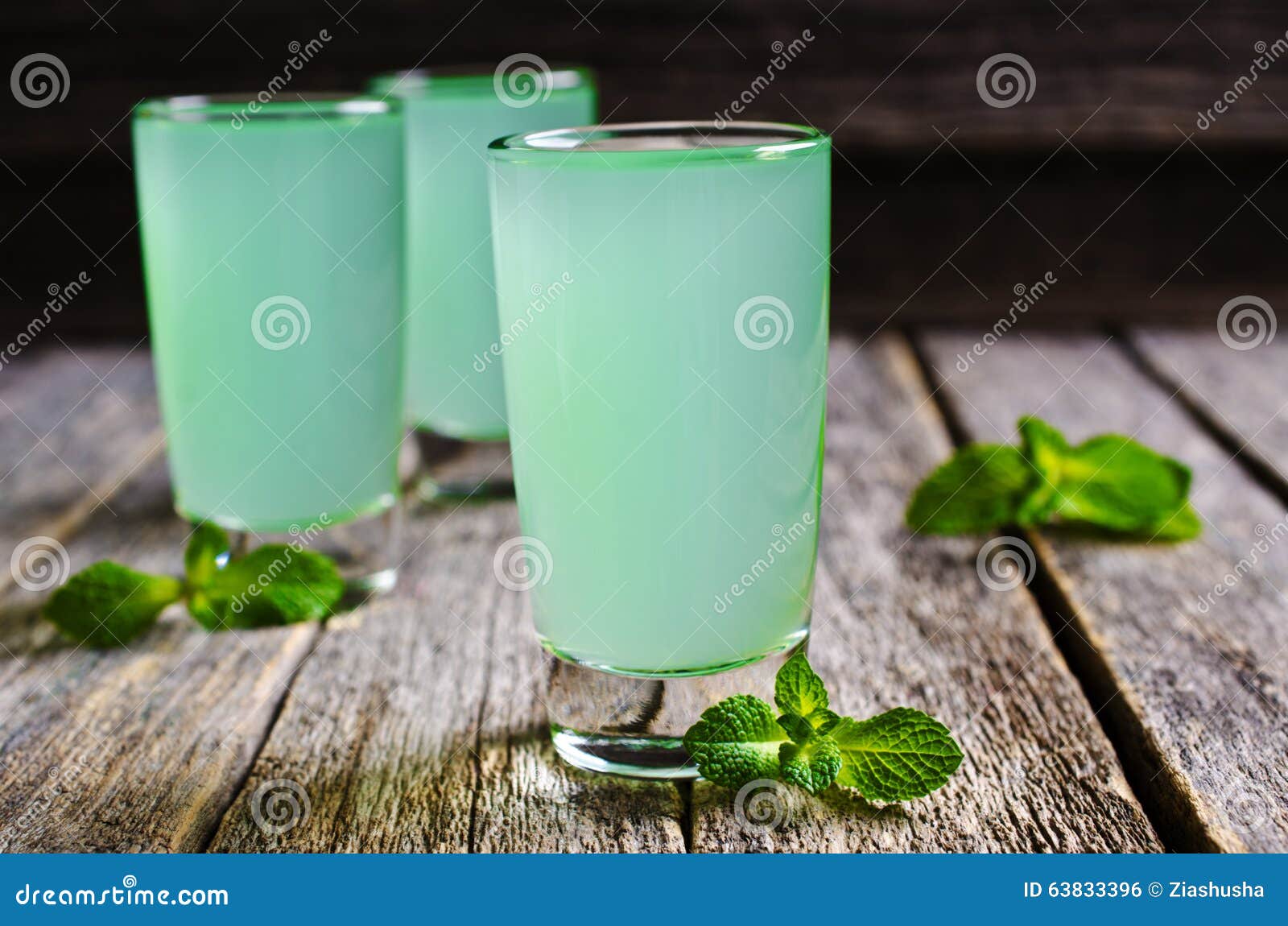 Mint liqueur in a glass stock photo. Image of juice, lemon - 63833396