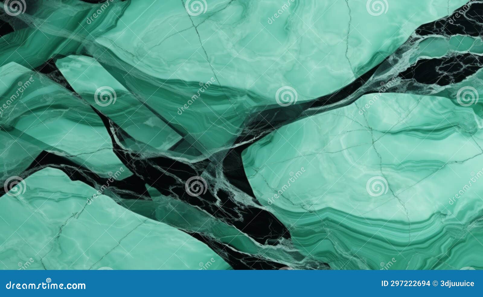 Mint Marble with Black Glass Horizontal Background. Stock Illustration ...