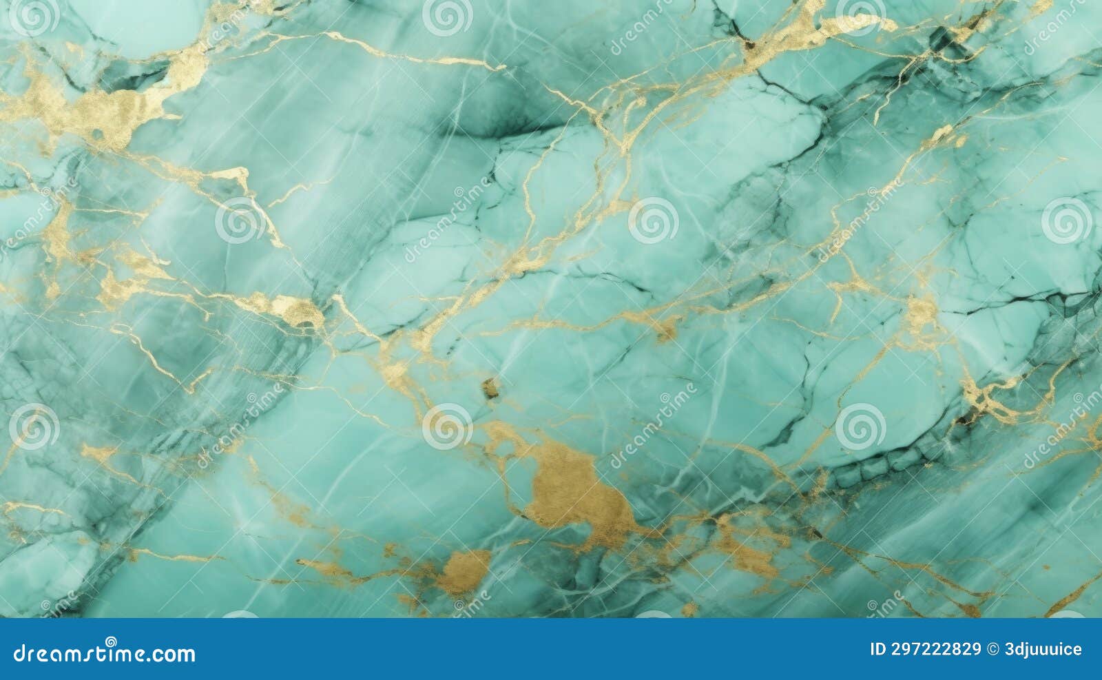 Mint Marble with Golden Veins Horizontal Background. Stock Illustration ...