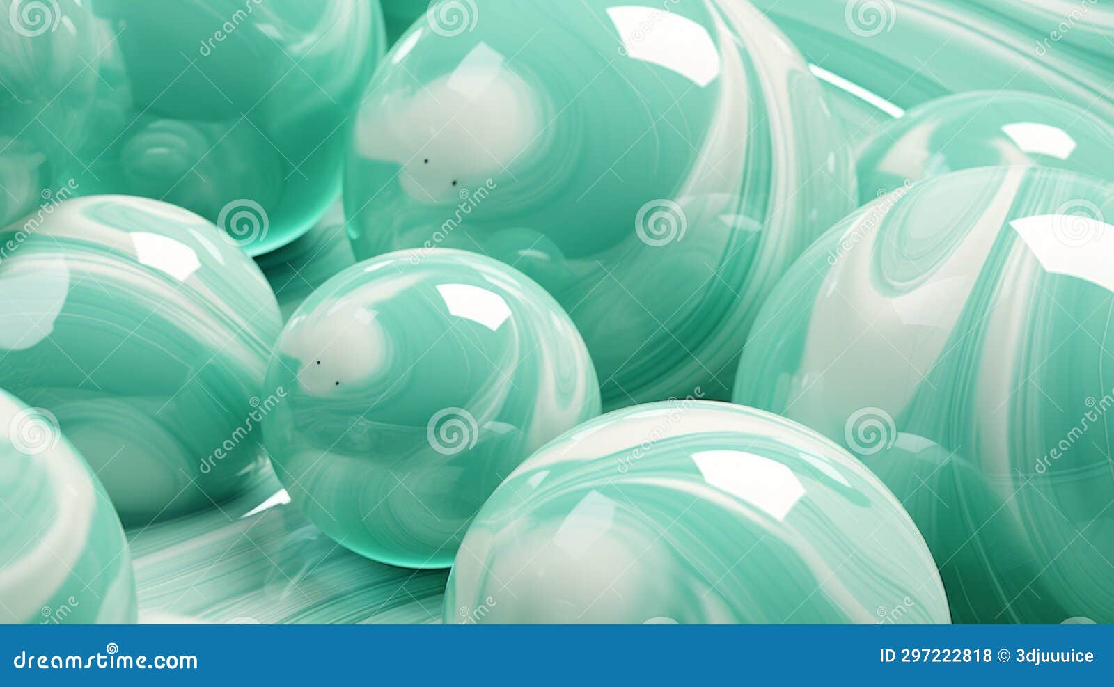 Mint Marble with Green Glass Horizontal Background. Stock Illustration ...