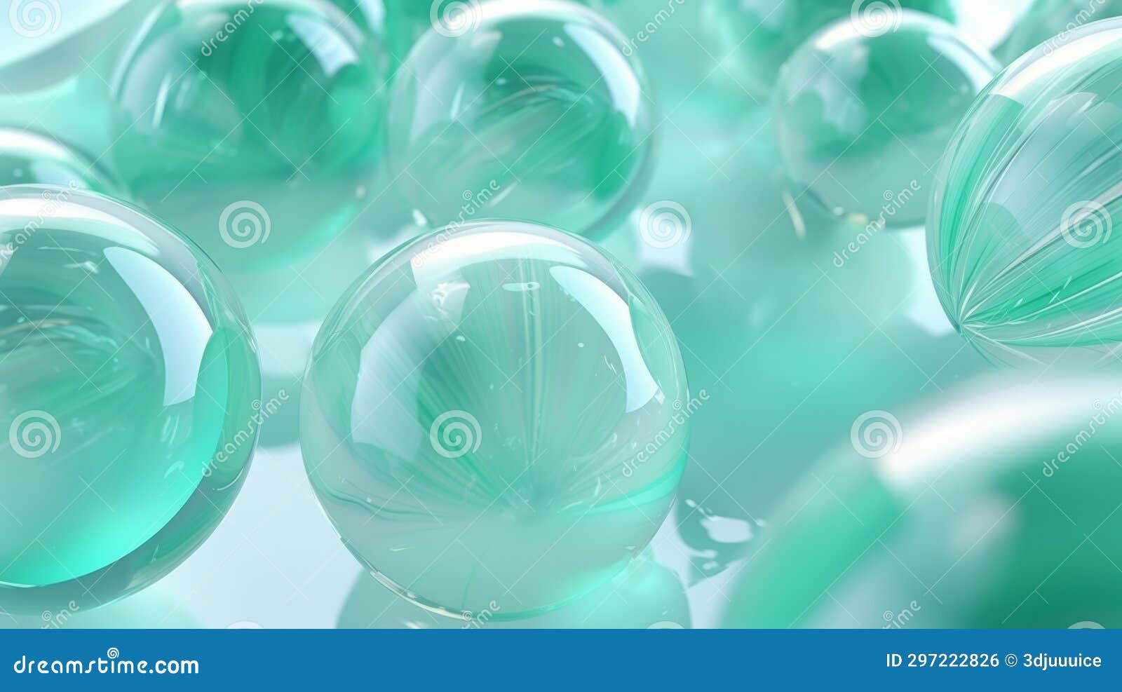 Mint Marble with Green Glass Horizontal Background. Stock Illustration ...