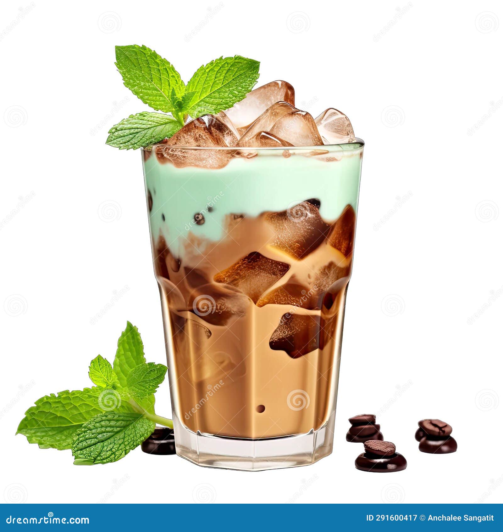 Mint Milk Chocolate Is Sweet And Cool. Isolated On Transparent ...
