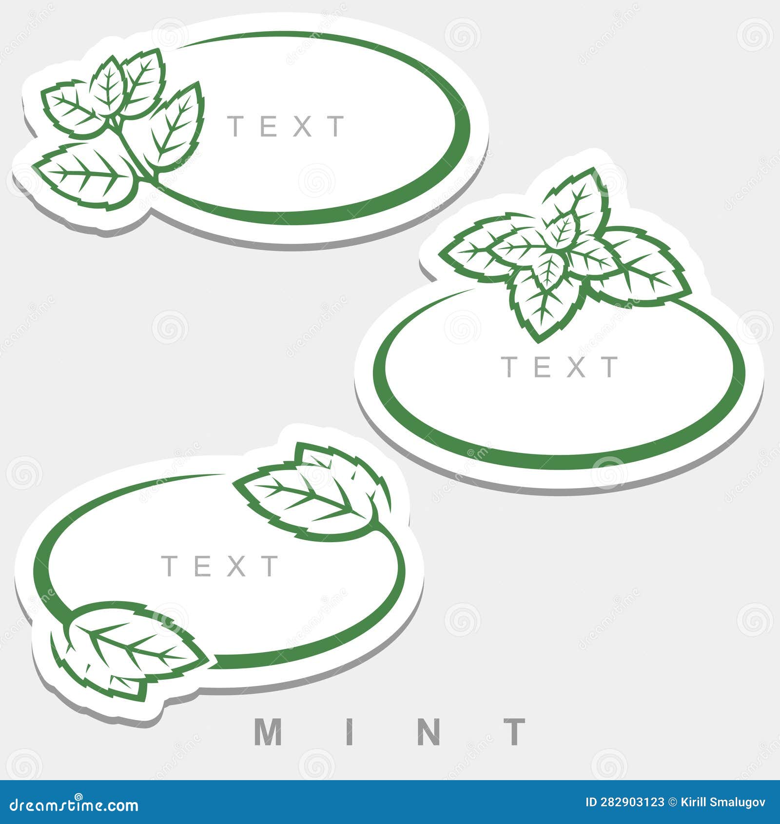 Mint Set. Collection Mint Leaves Frame Stock Illustration ...