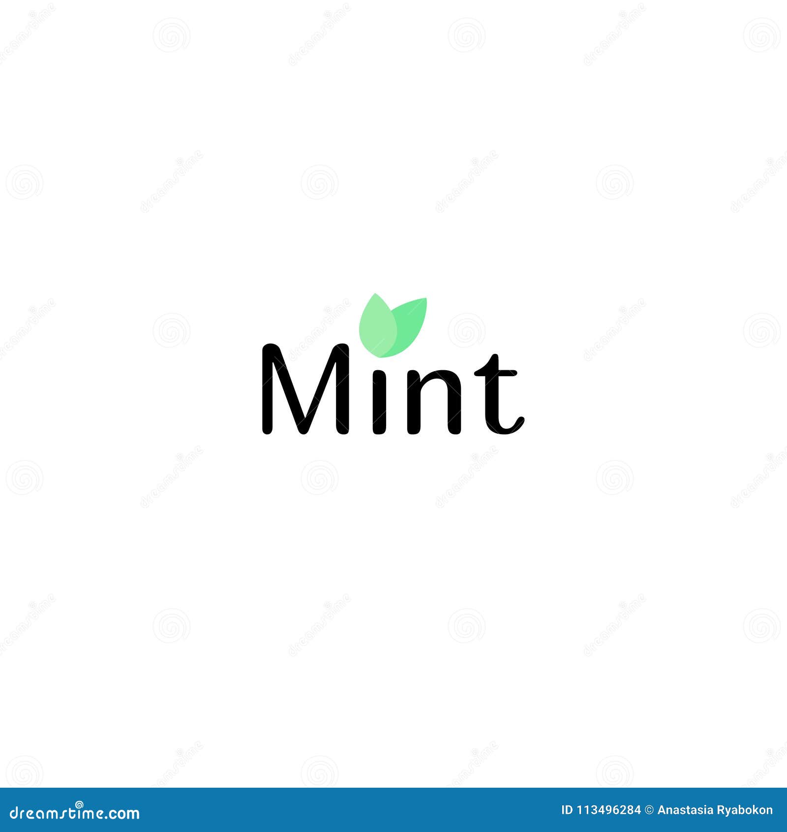 Mint Simple Flat Logo Design Vector Stock Vector - Illustration of ...