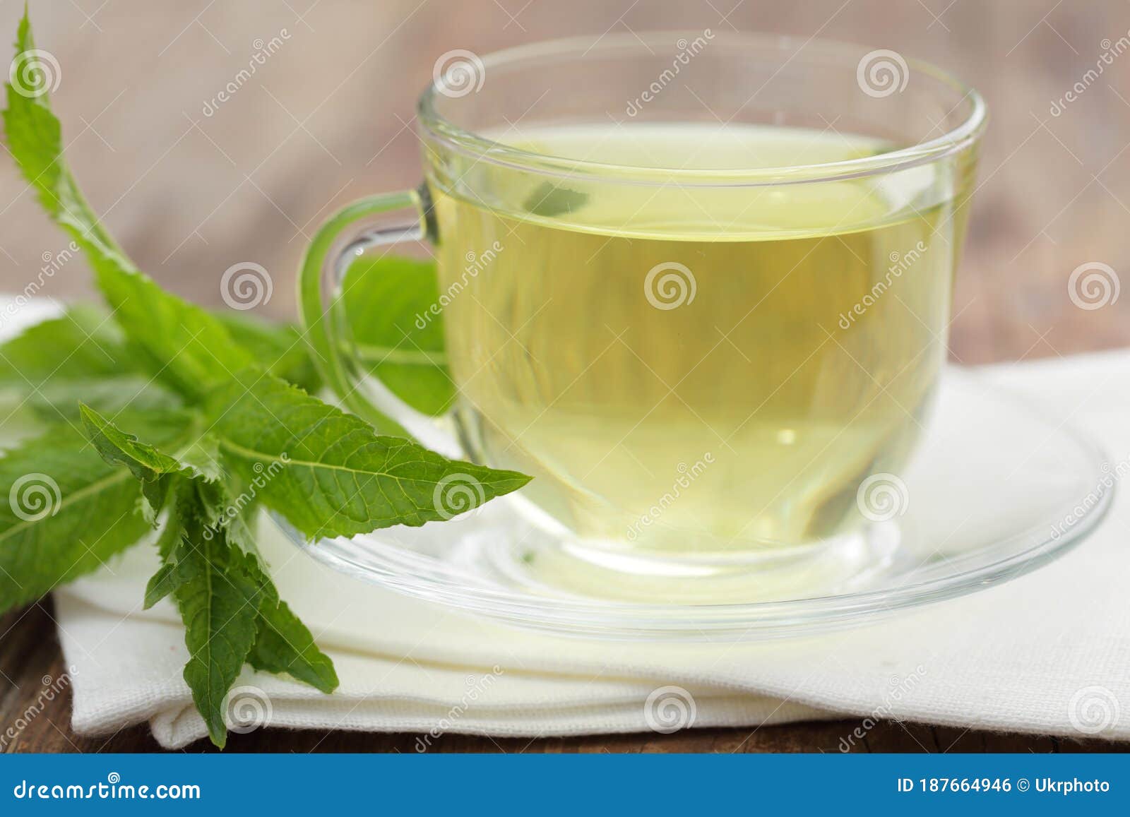 Cup of Mint Tea and a Peppermint Stock Photo - Image of green, herbal ...
