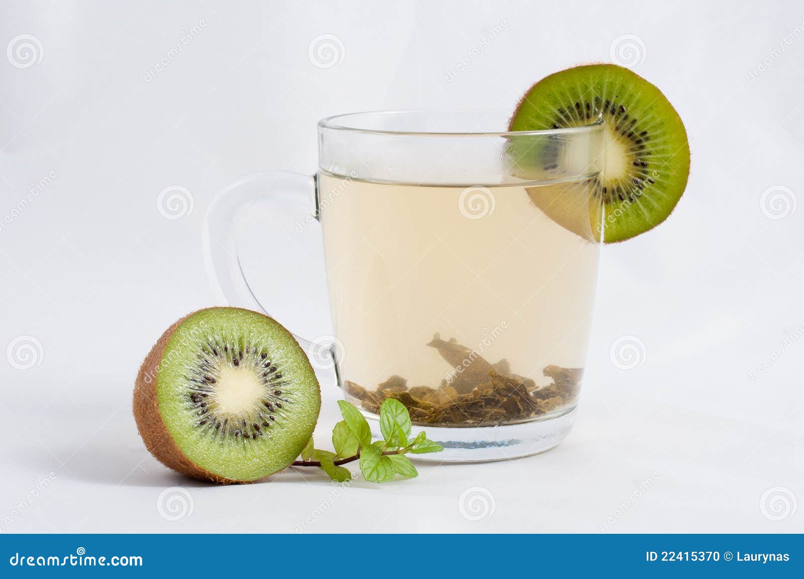 Mint tea with kiwi stock photo. Image of glass, mint - 22415370