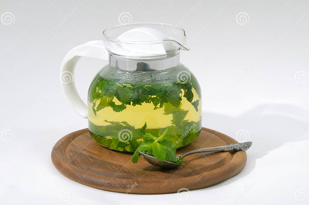 Mint tea in teapot stock image. Image of heat, healthy - 8069579