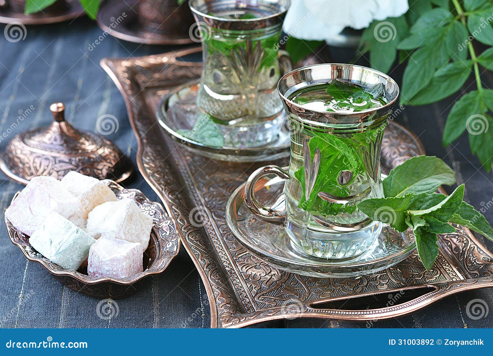 Mint tea. stock photo. Image of hospitality, mint, middle - 31003892