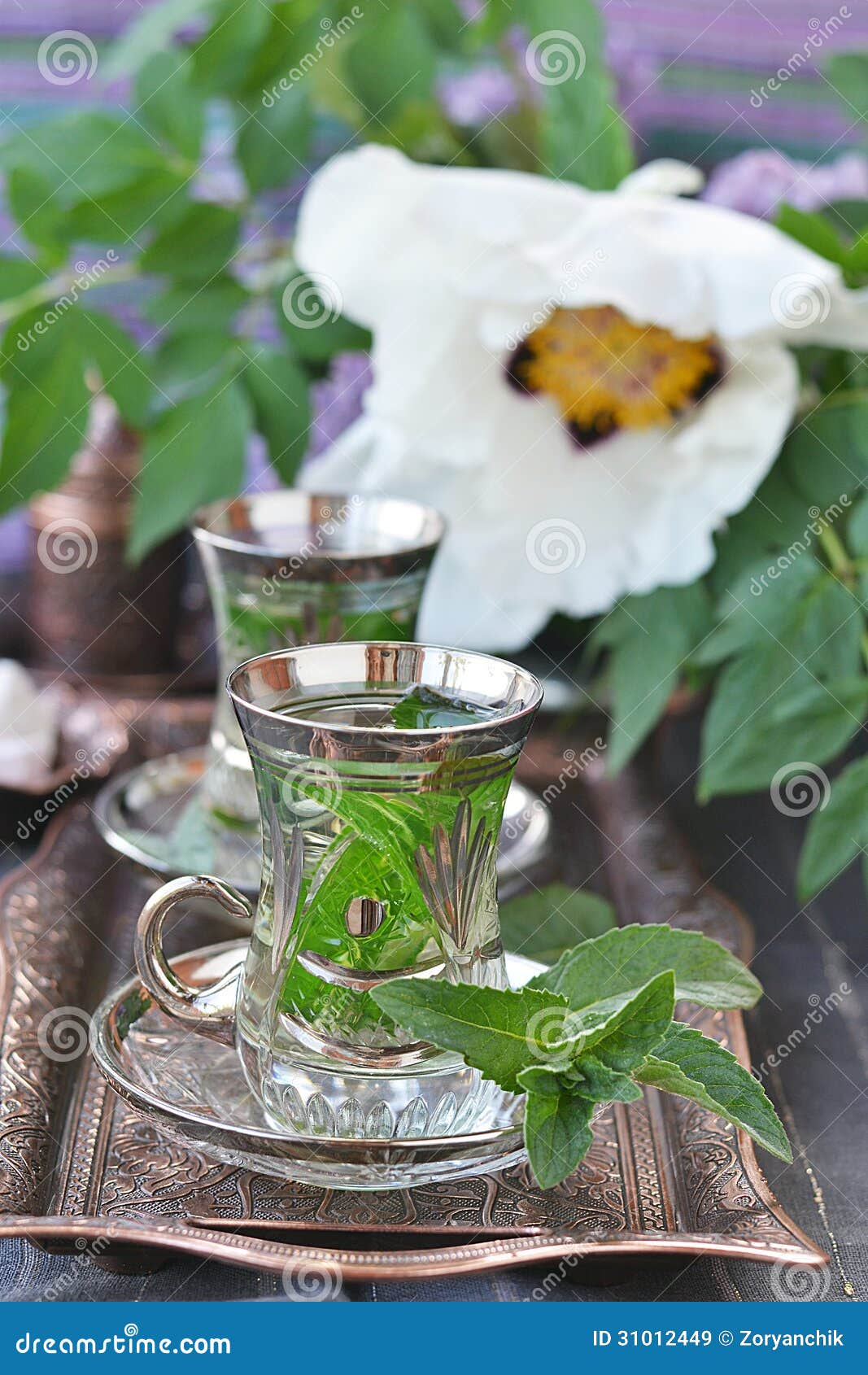 Mint tea. stock image. Image of islam, metal, middle - 31012449
