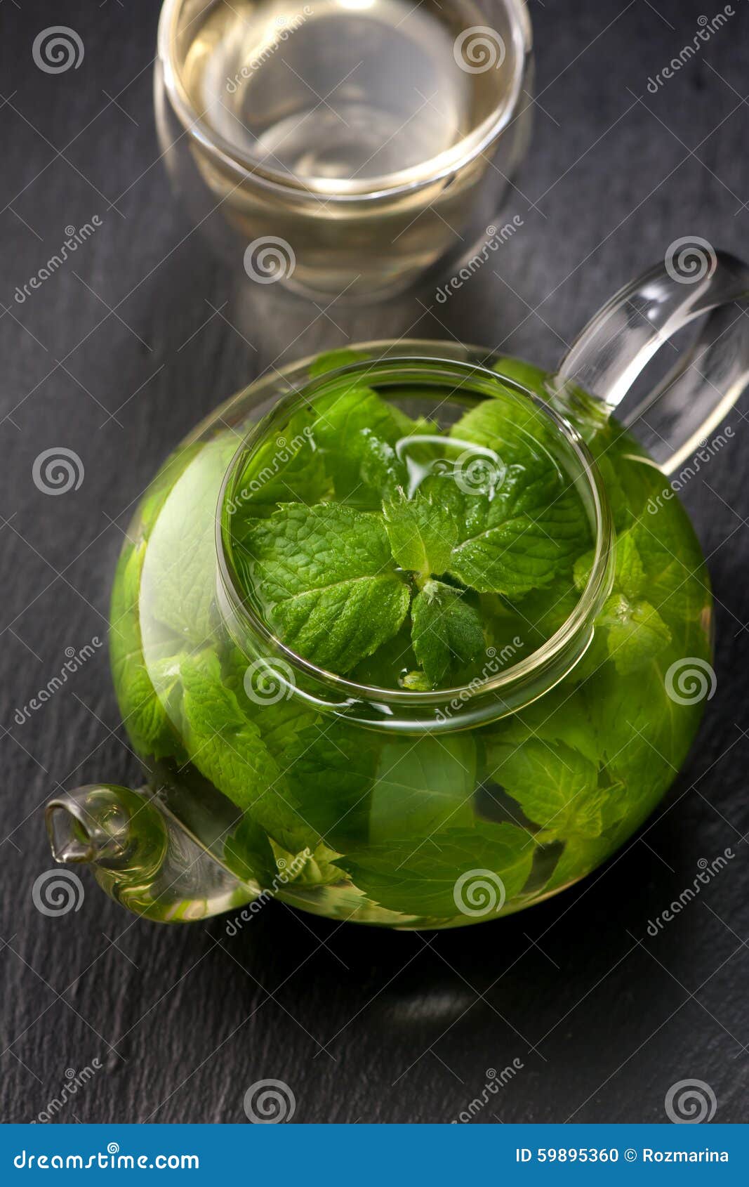 Mint tea. Vertical stock photo. Image of teapot, herbs - 59895360
