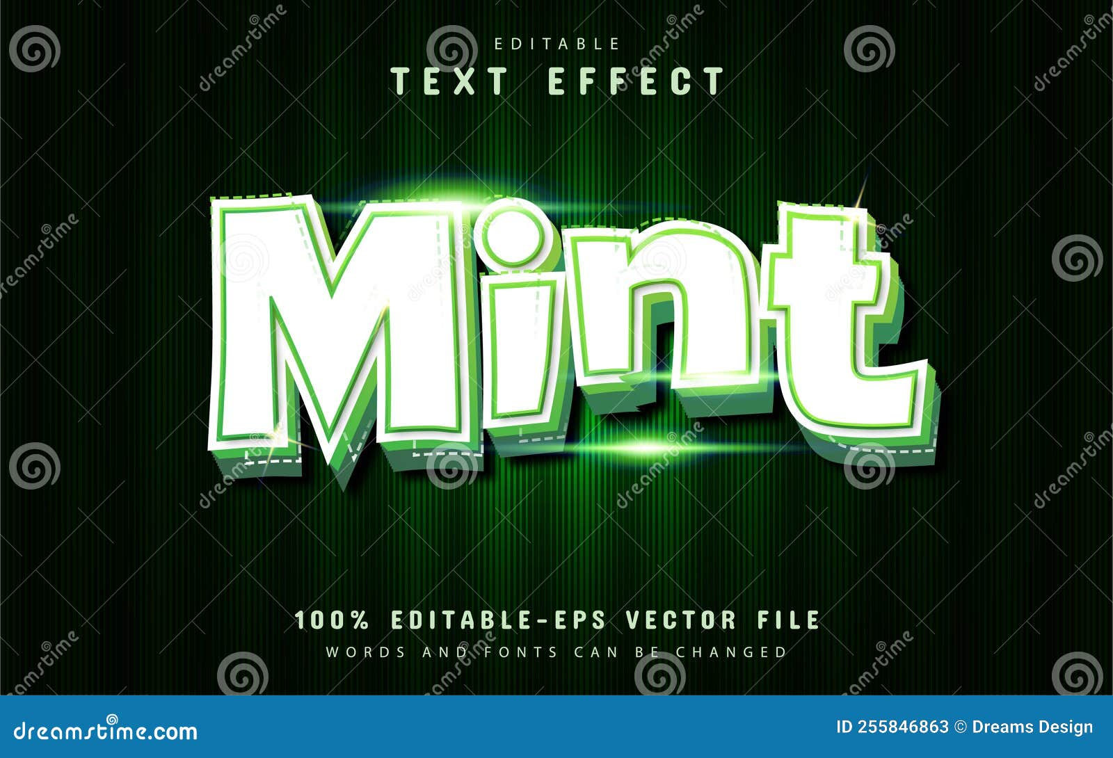 Mint text 3d effect design stock vector. Illustration of speed - 255846863