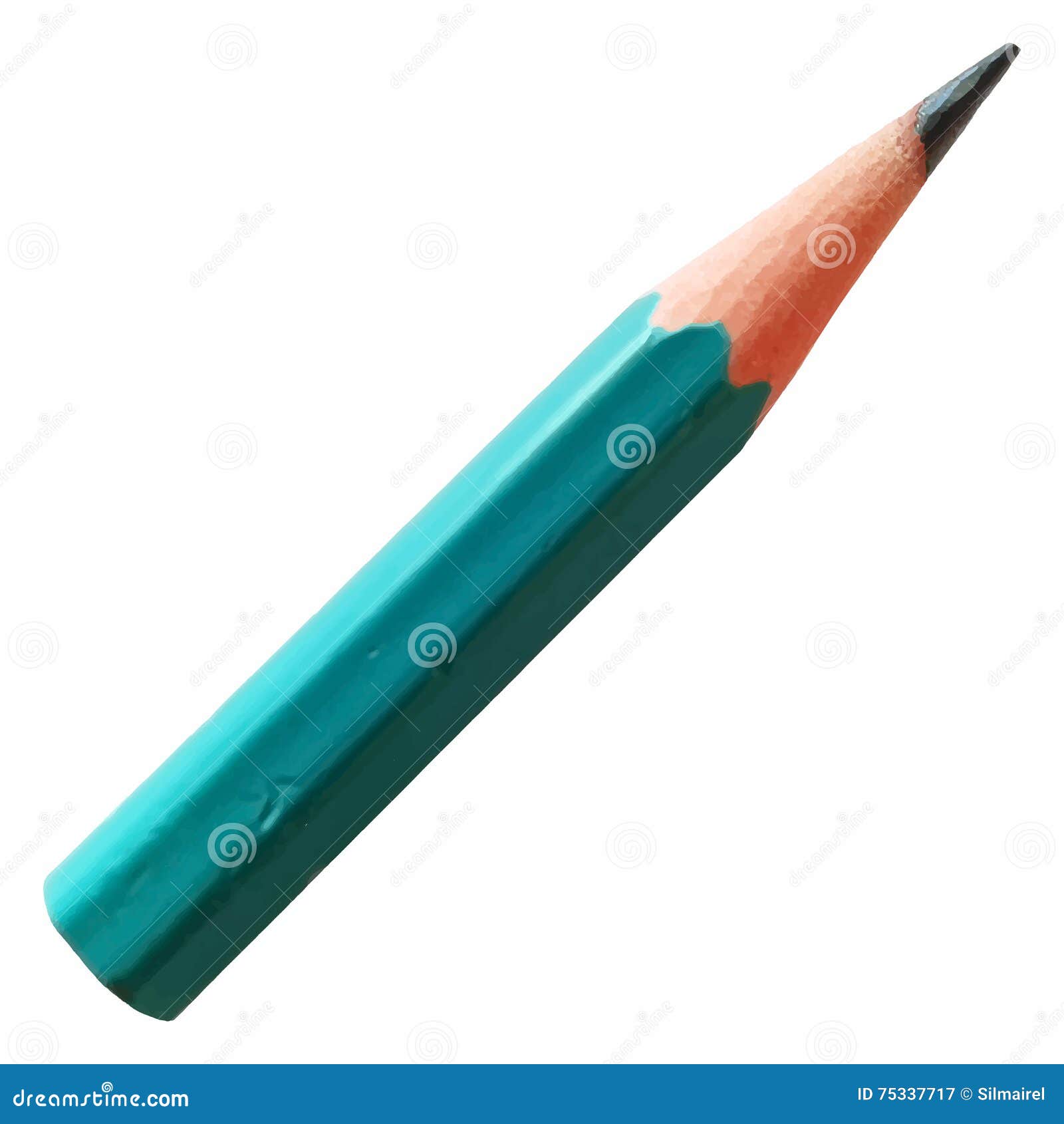 Mint Turquoise Little Pencil Stationery Art Isolated Vector Stock ...