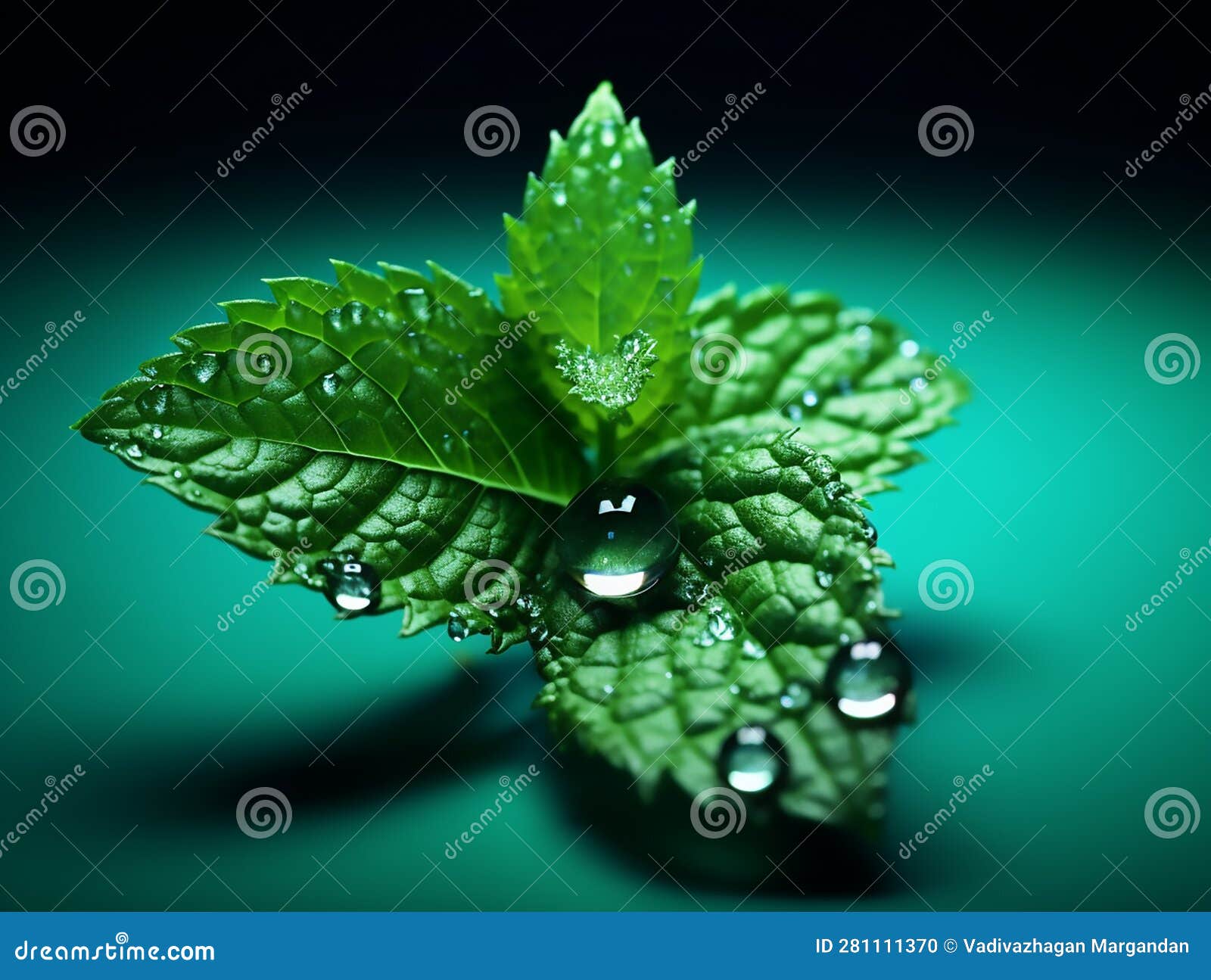 Mint with water drop stock illustration. Illustration of colorful ...