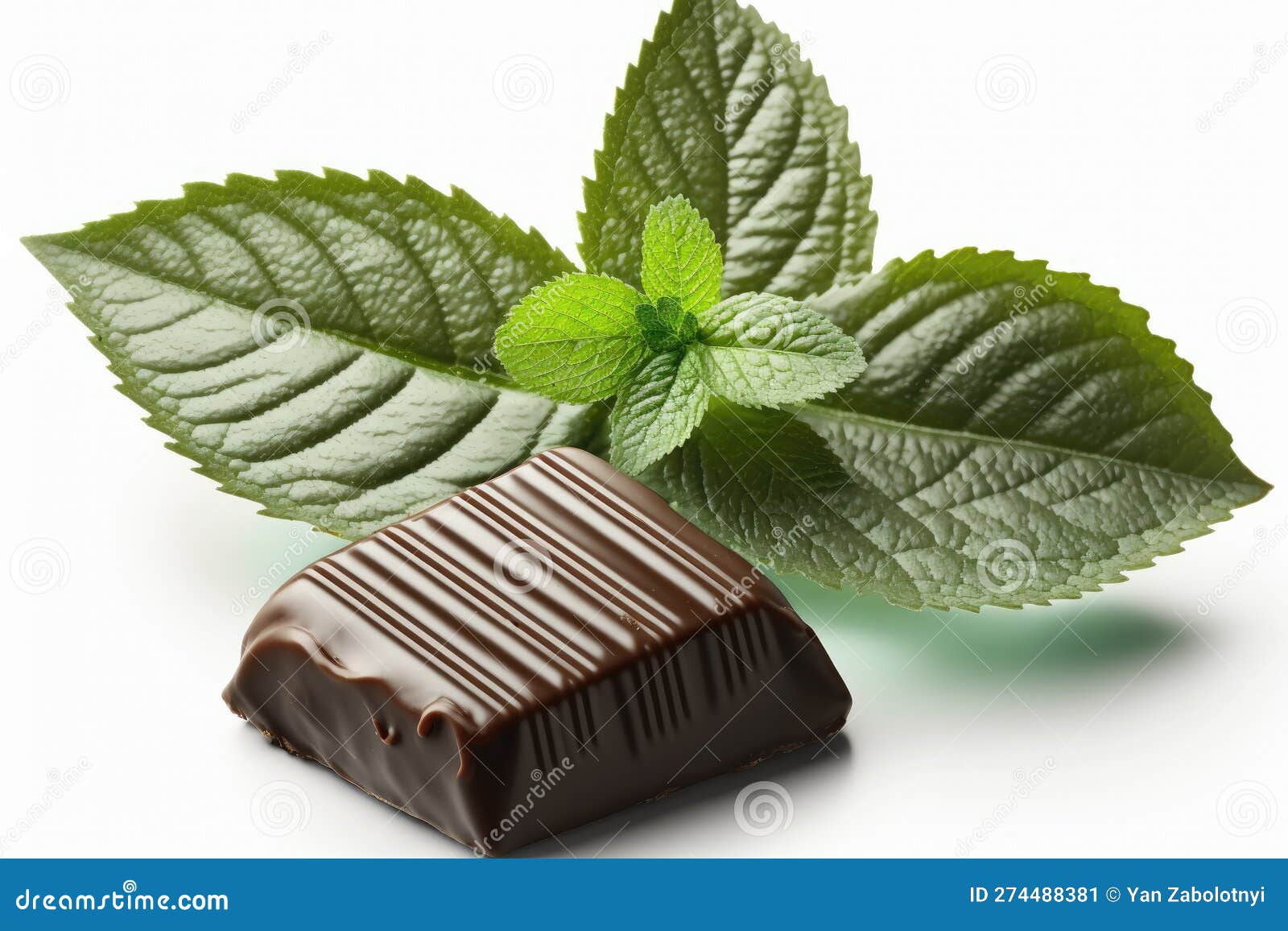 Mint on a White Background. Generative AI Stock Illustration ...