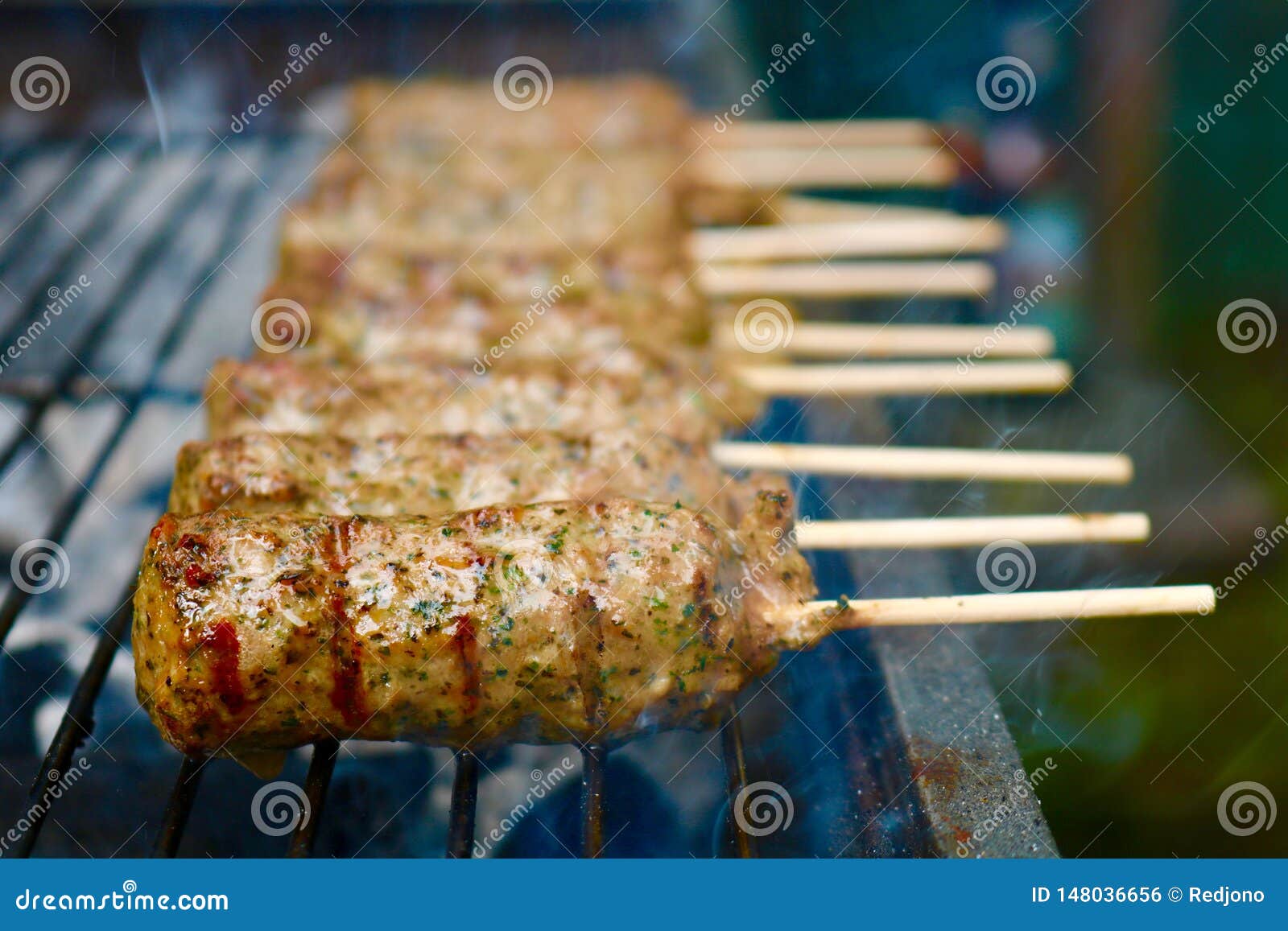 Minted lamb kebabs stock photo. Image of kebabs, meat - 148036656