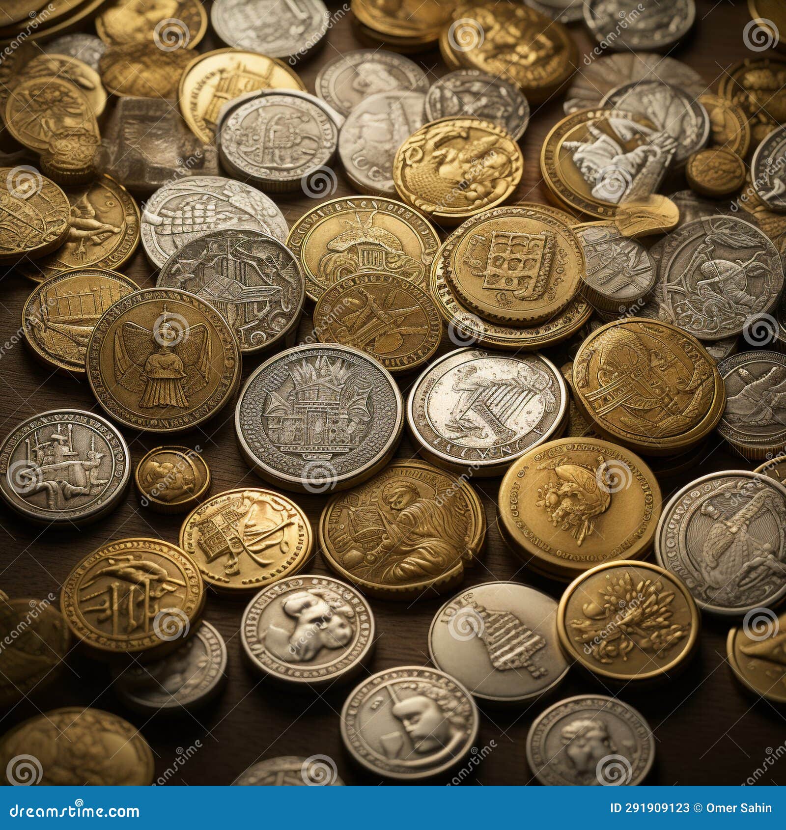 Minted Narratives: Illustrating the Evolution of Coin Design Stock ...