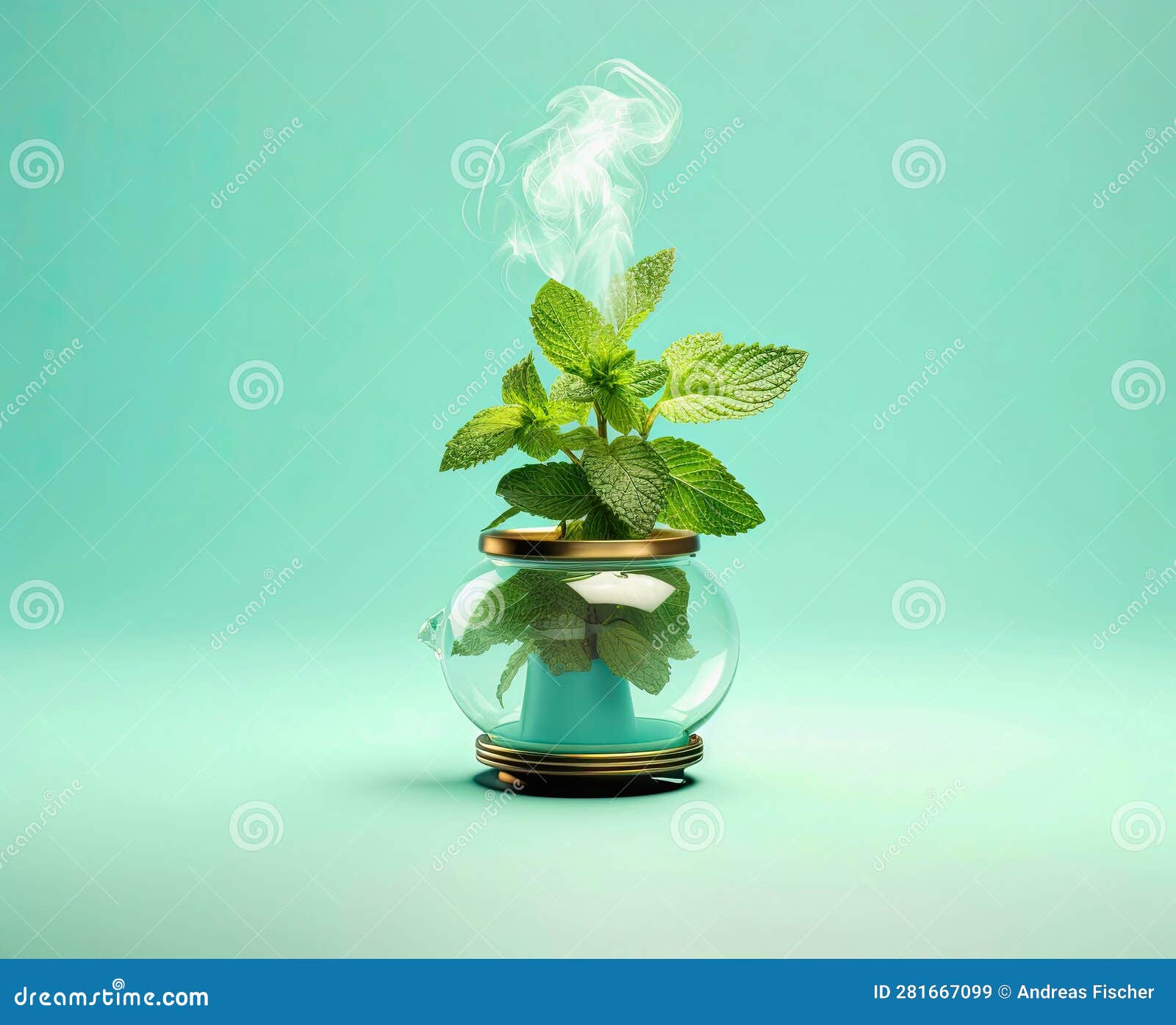 Minty Freshness, Mint Leaves on Mint Background. Stock Illustration ...