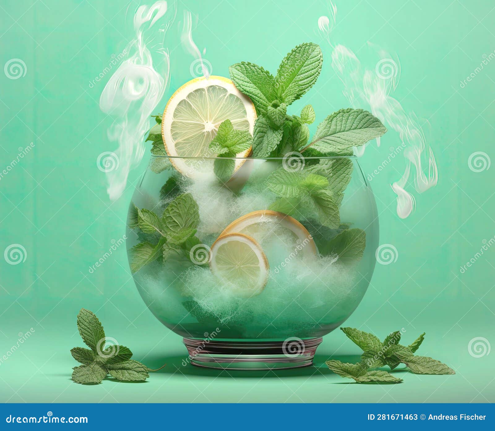 Minty Freshness, Mint Leaves on Mint Background. Stock Illustration ...