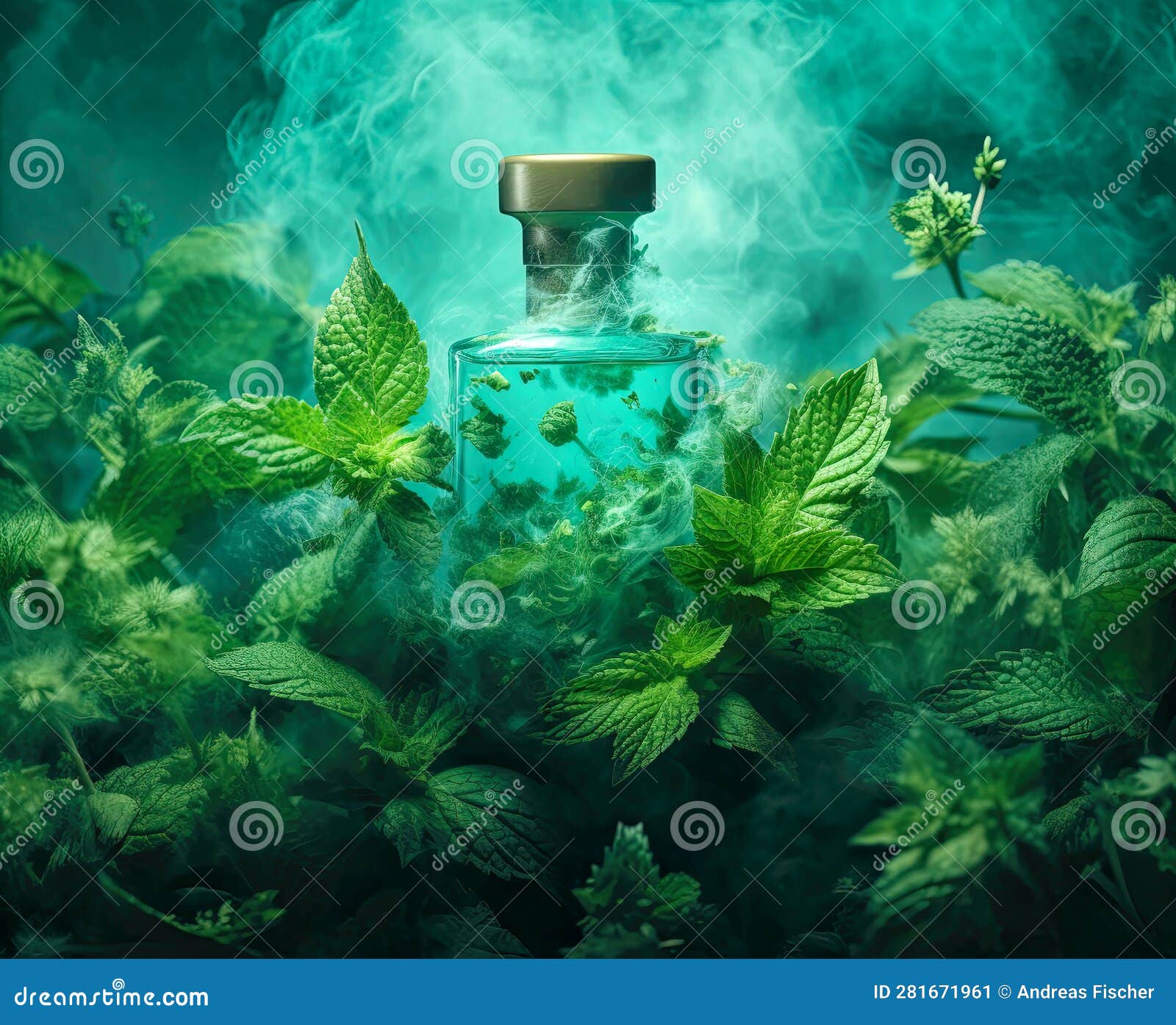 Minty Freshness, Mint Leaves on Mint Background. Stock Illustration ...