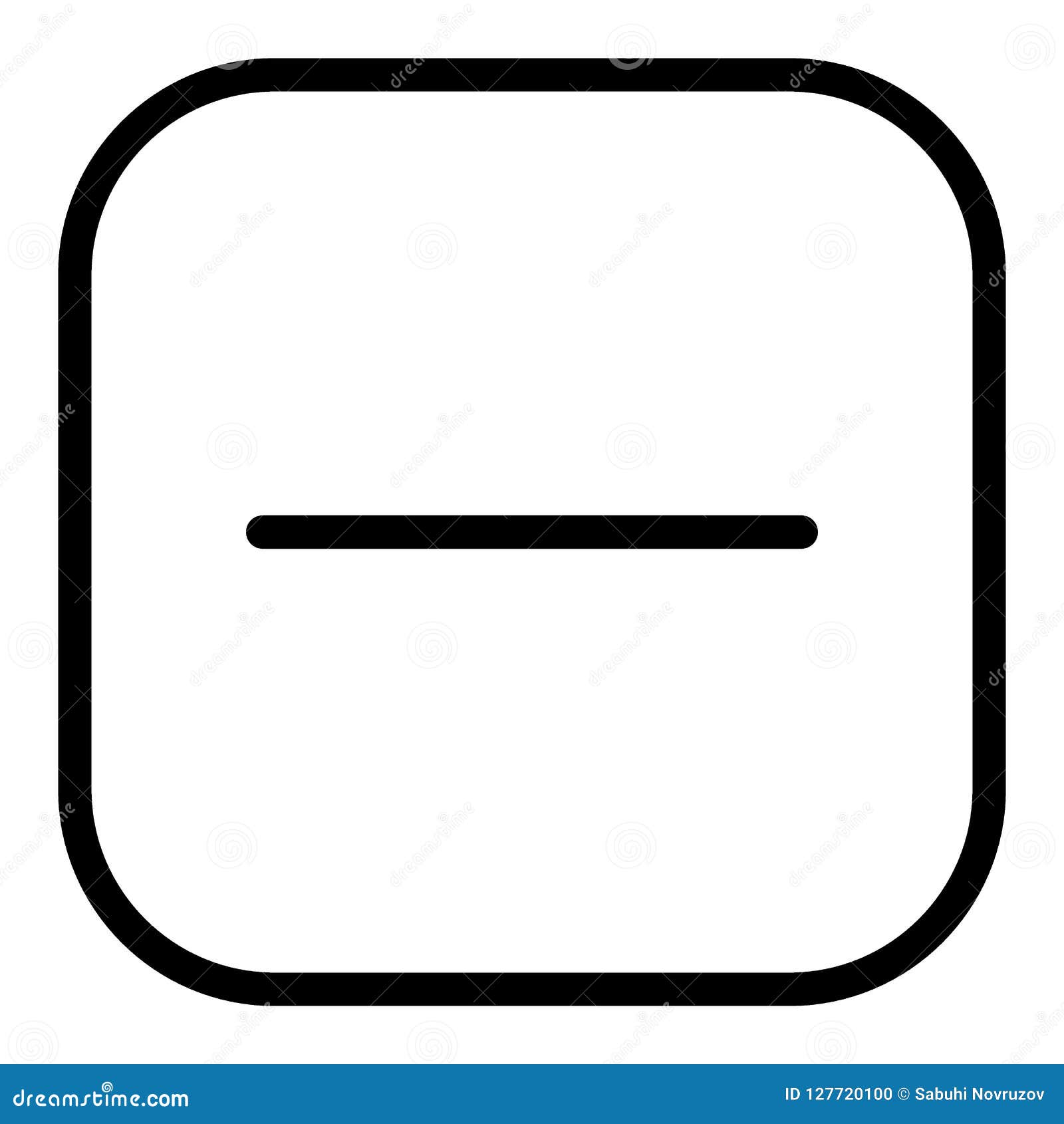 Minus Button Line Icon. Negative Sign in Square Illustration Isolated ...