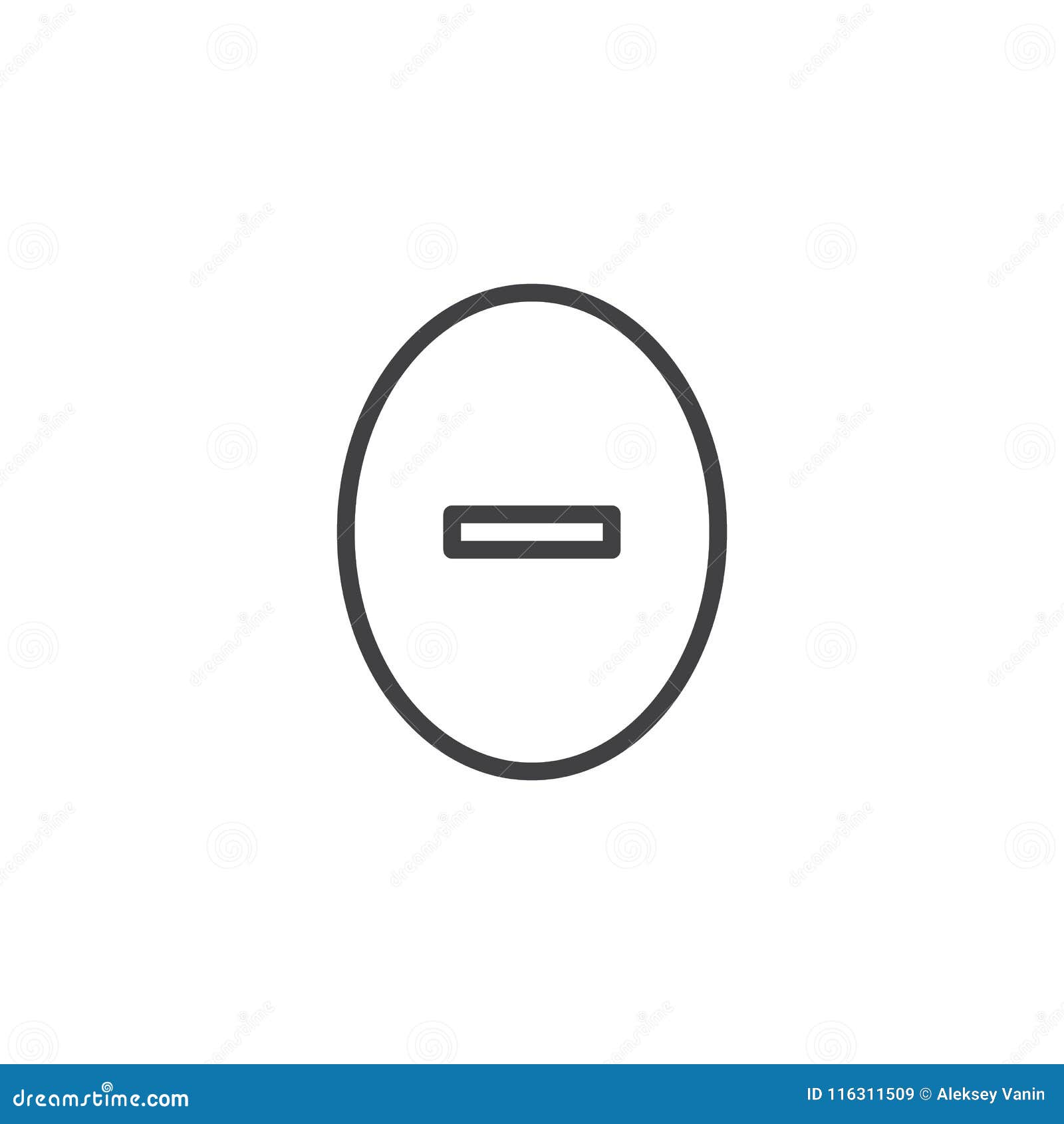 Minus button outline icon stock vector. Illustration of editable ...