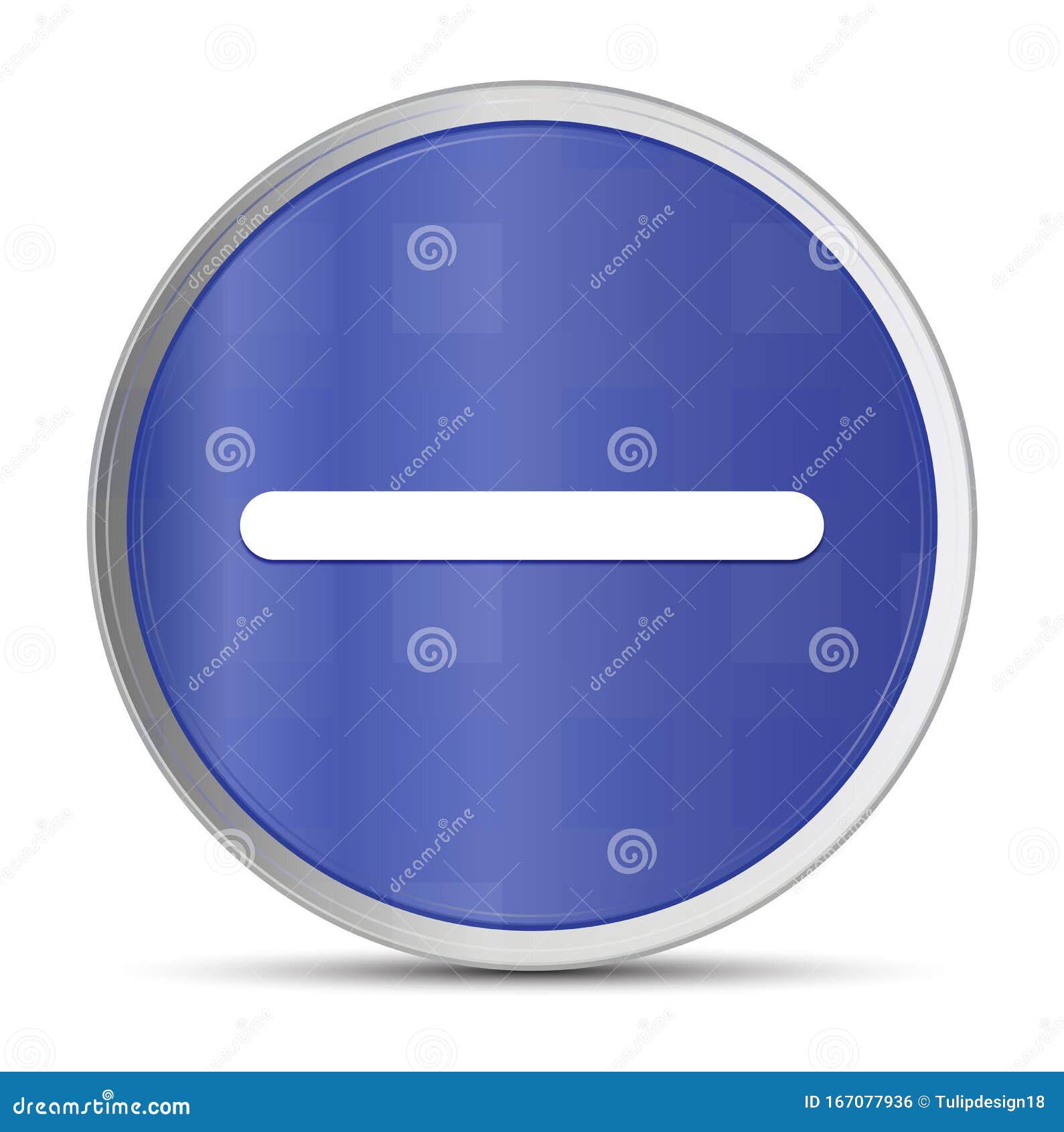 Minus Icon Prime Blue Round Button Vector Illustration Design Silver ...