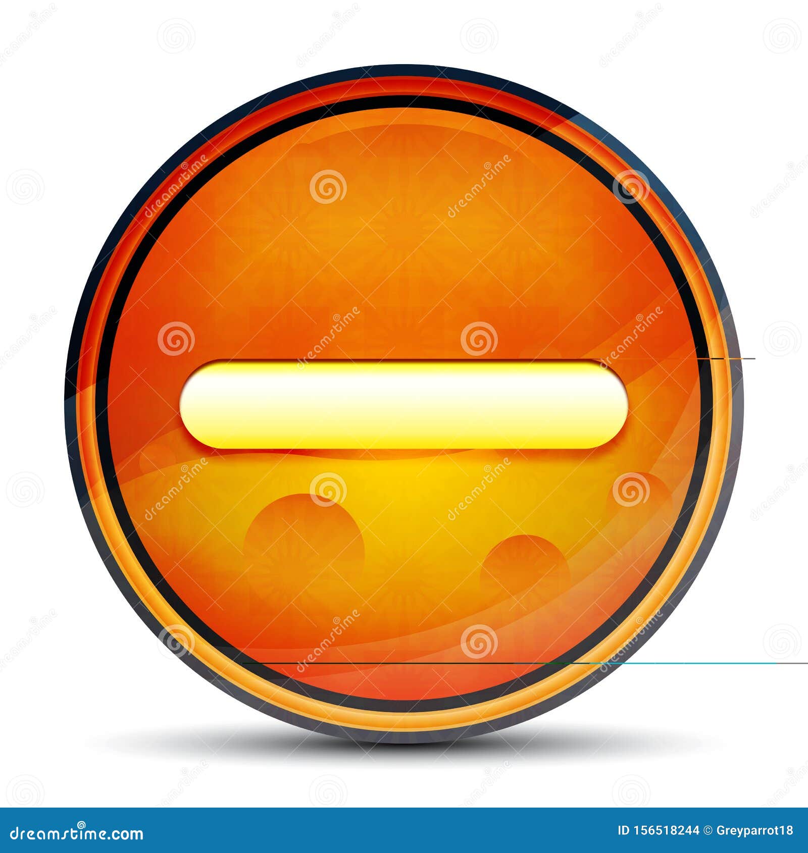 Minus Icon Shiny Bright Orange Round Button Illustration Stock ...